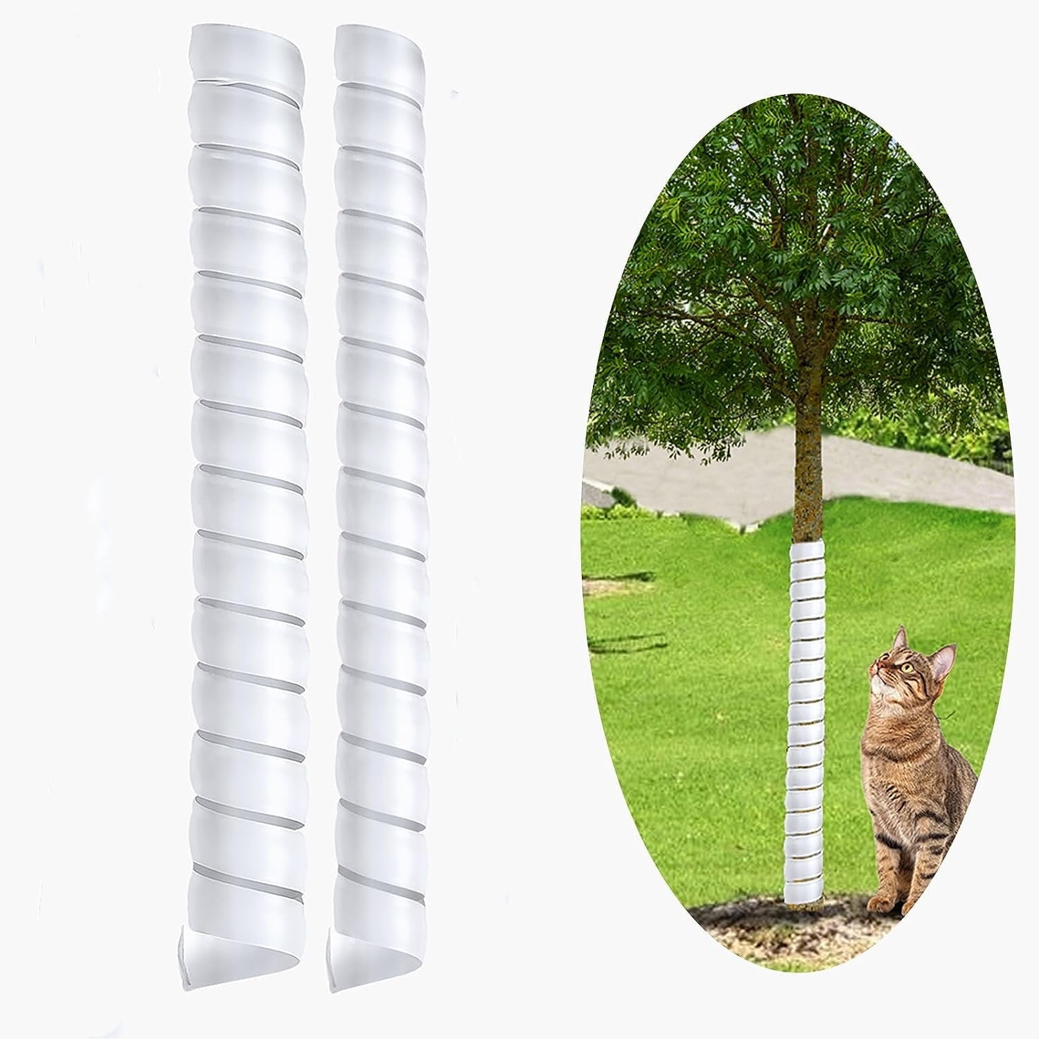 2 Pcs Tree Trunk Protector Plastic Spiral Tree Guards Trunk Protector ...
