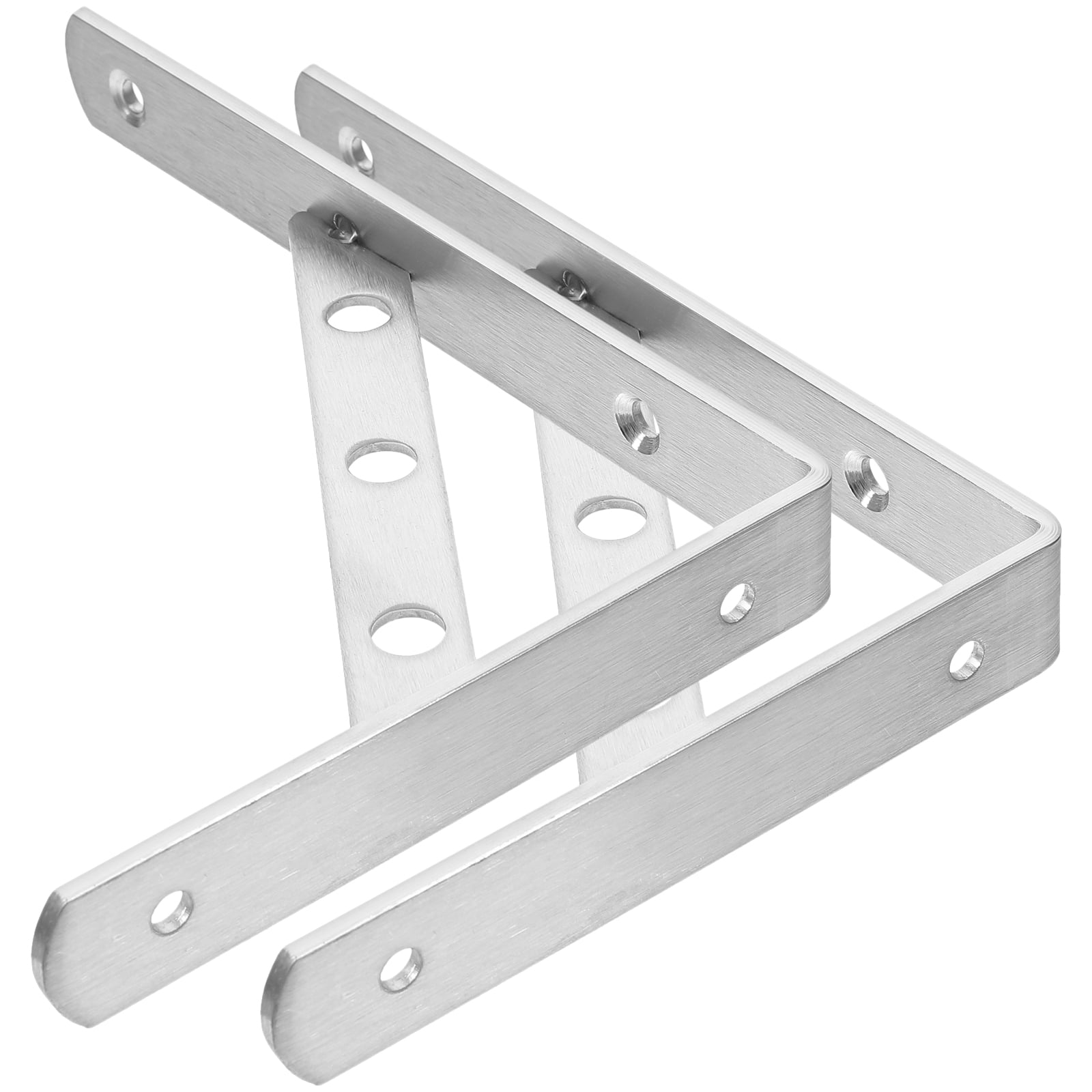 2 Pcs Triangular Shelf Support Decorative Brackets Stainless Steel ...