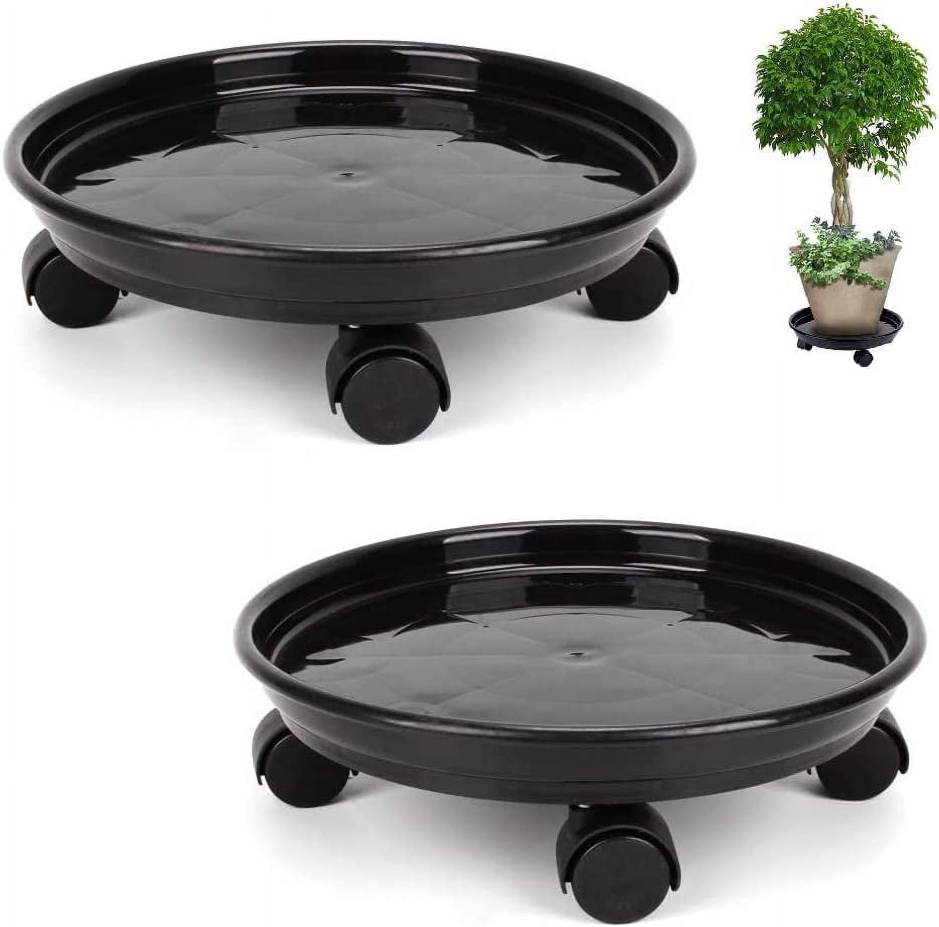 2 Pcs Trolley Plant Stand With 4 Universal Casters For Transporting ...