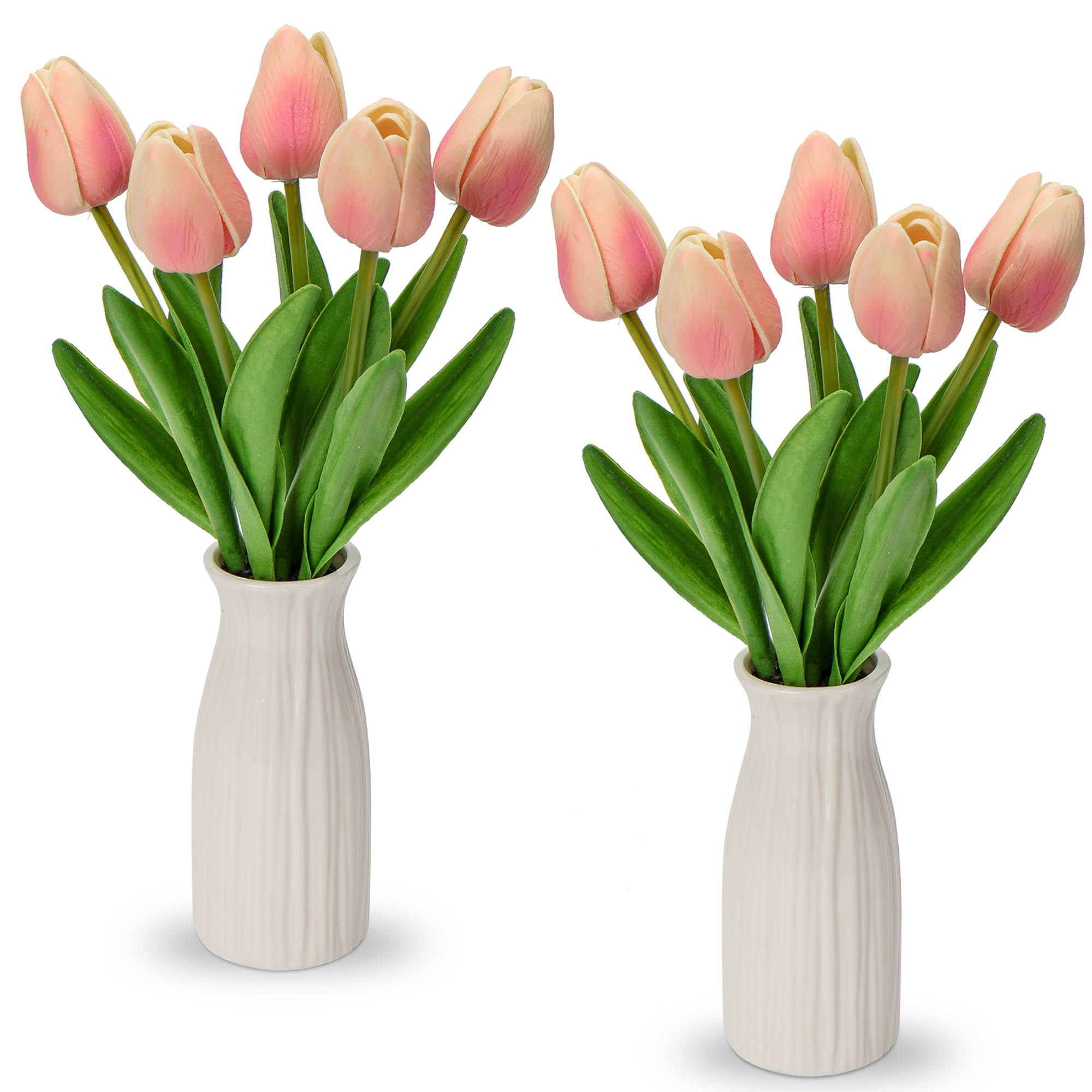 20Pcs Fake Tulips Faux Tulip Real Touch Vase Artificial Flowers for ...
