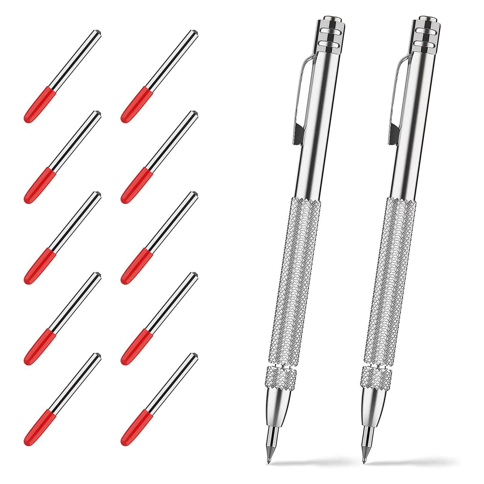 2 Pcs Tungsten Carbide Tip Scriber with 10 Replacement Marking Tips ...