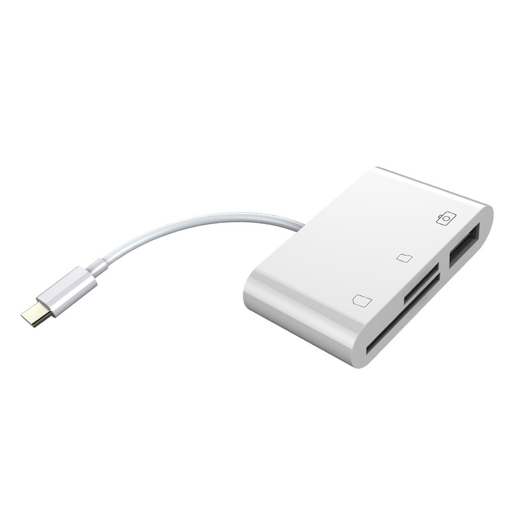 2 Pcs Type C Card Reader 3-in-1 USB 2.0 OTG Hub Adapter for SD/TF ...