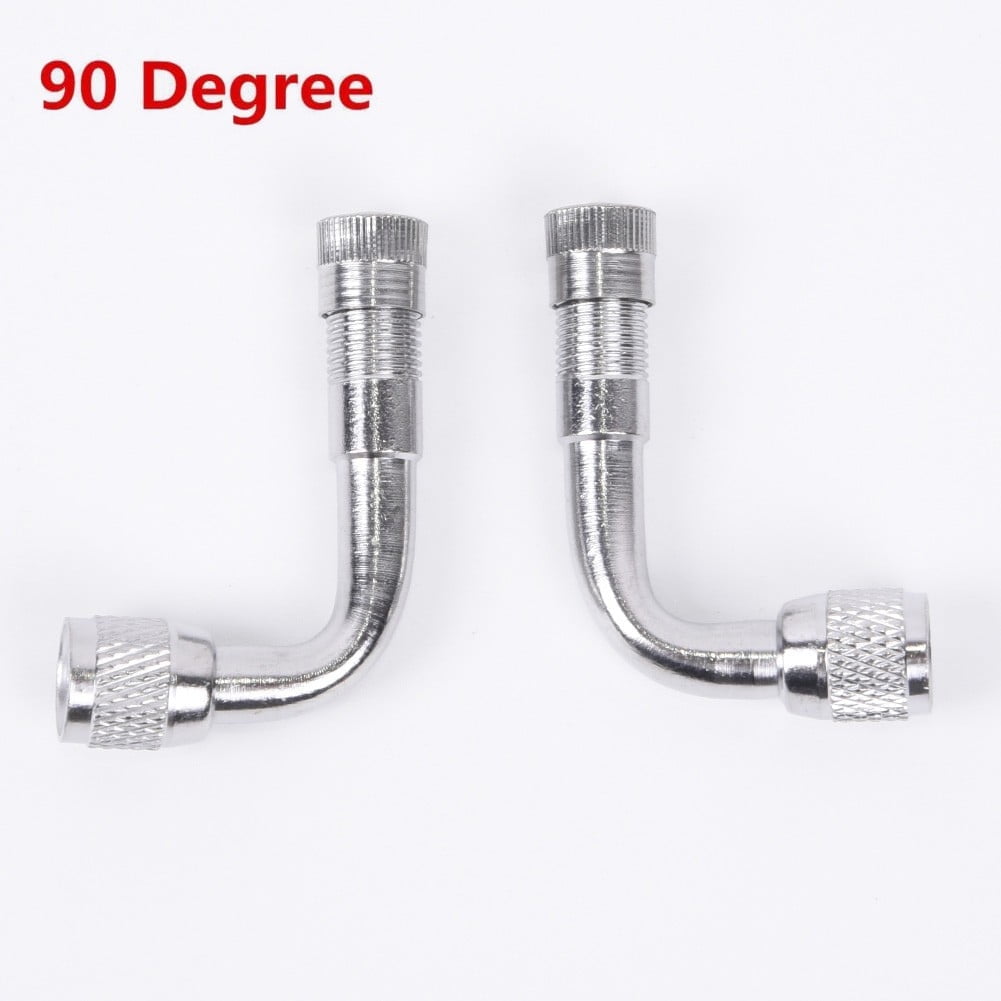 2 Pcs Tyre Tube Valve Extension Adapter 90Degree Angle Bent Valve ...