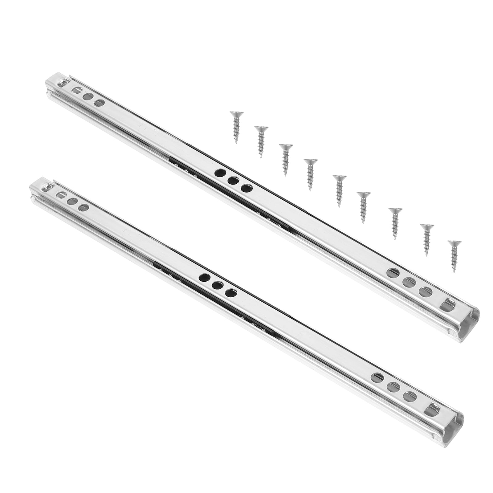2 Pcs U Bracket Drawer Slide Rail Cabinet Sliders 34.2X1.7X1CM Silver ...