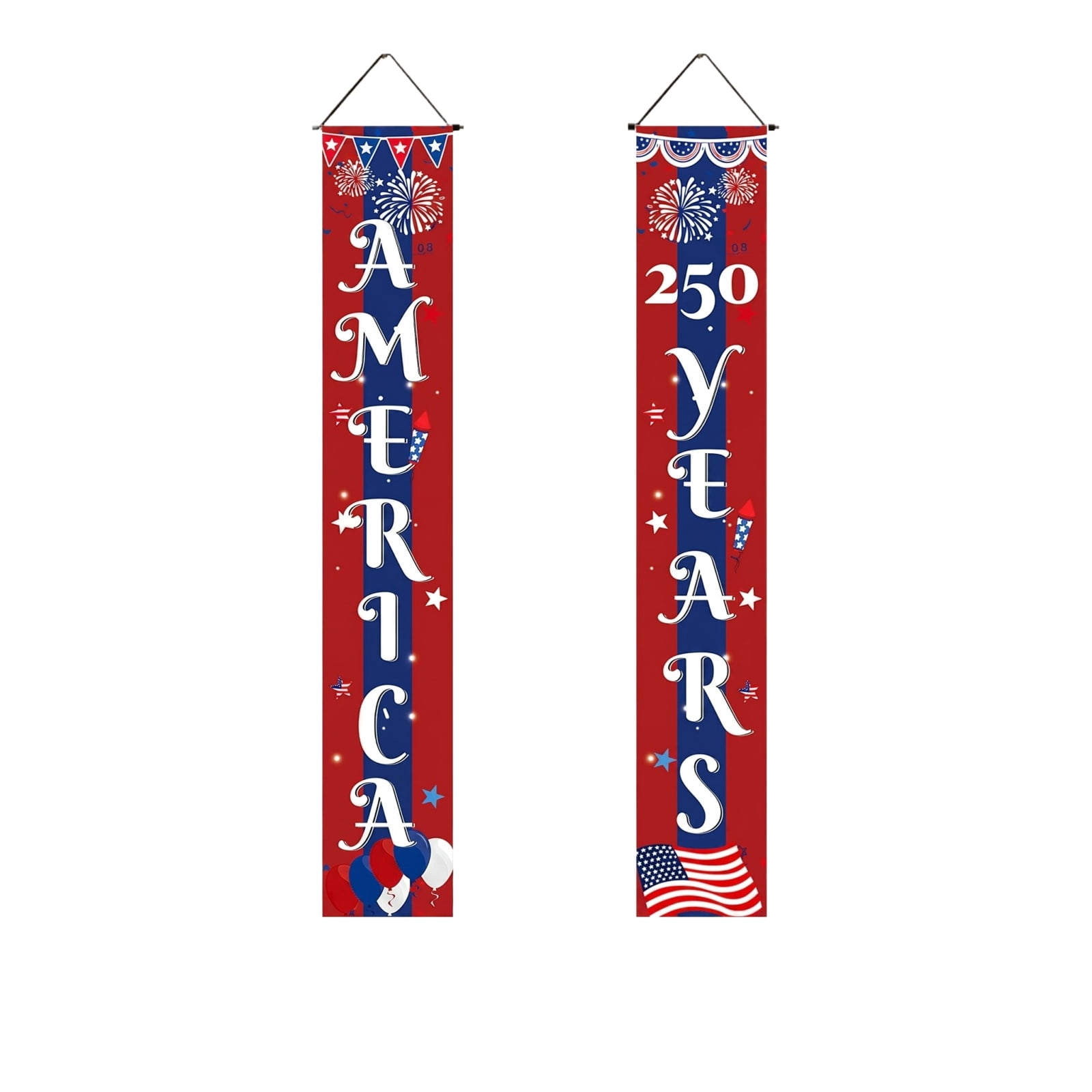 2 Pcs US 250 Door Banners — 4th of July Decorations — Porch Railings ...