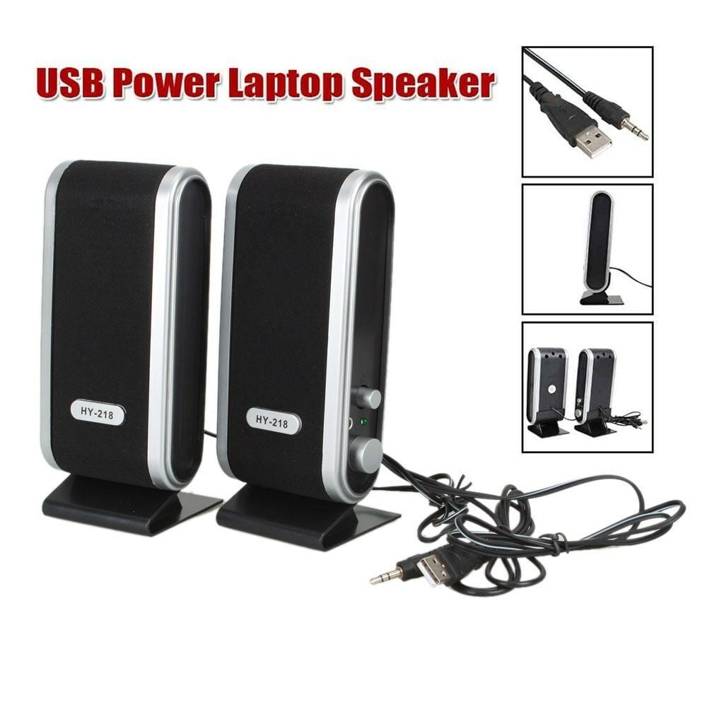 2 Pcs USB Power Computer Speakers Stereo 3.5mm with Ear Jack for ...