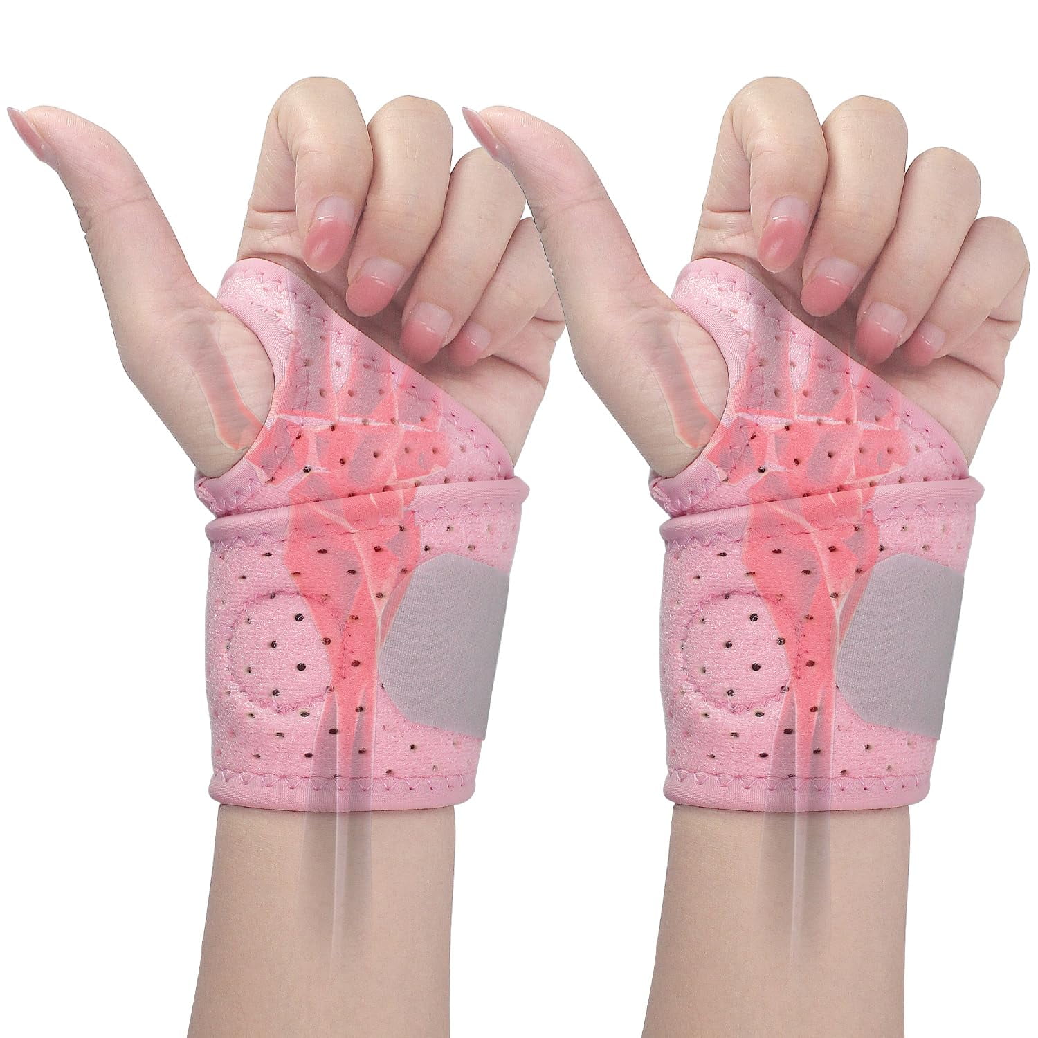 2 Pcs Ultra-Thin Wrist Brace Support for Carpal Tunnel, Pain Relief ...