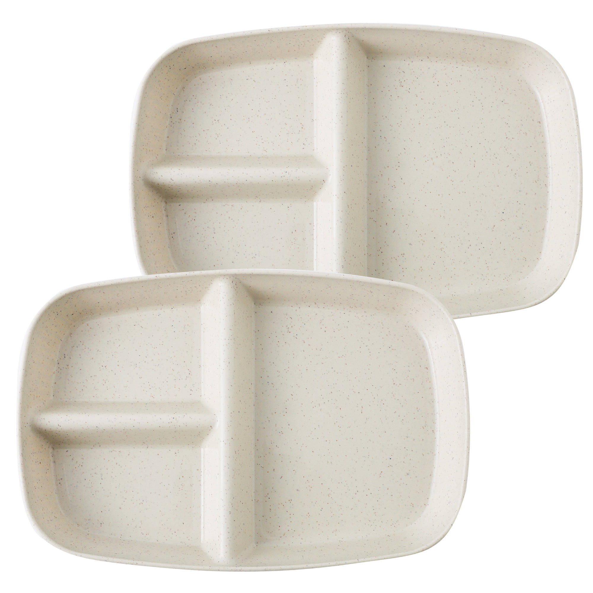 XINLTC 2 Pcs 10-Inch Divided Melamine Dinner Plates, 3 Compartment ...