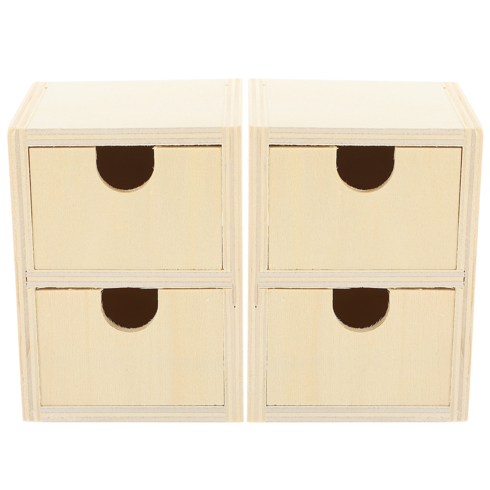2 Pcs Unfinished Treasure Chest Unpainted Wooden Small Drawer Blank ...