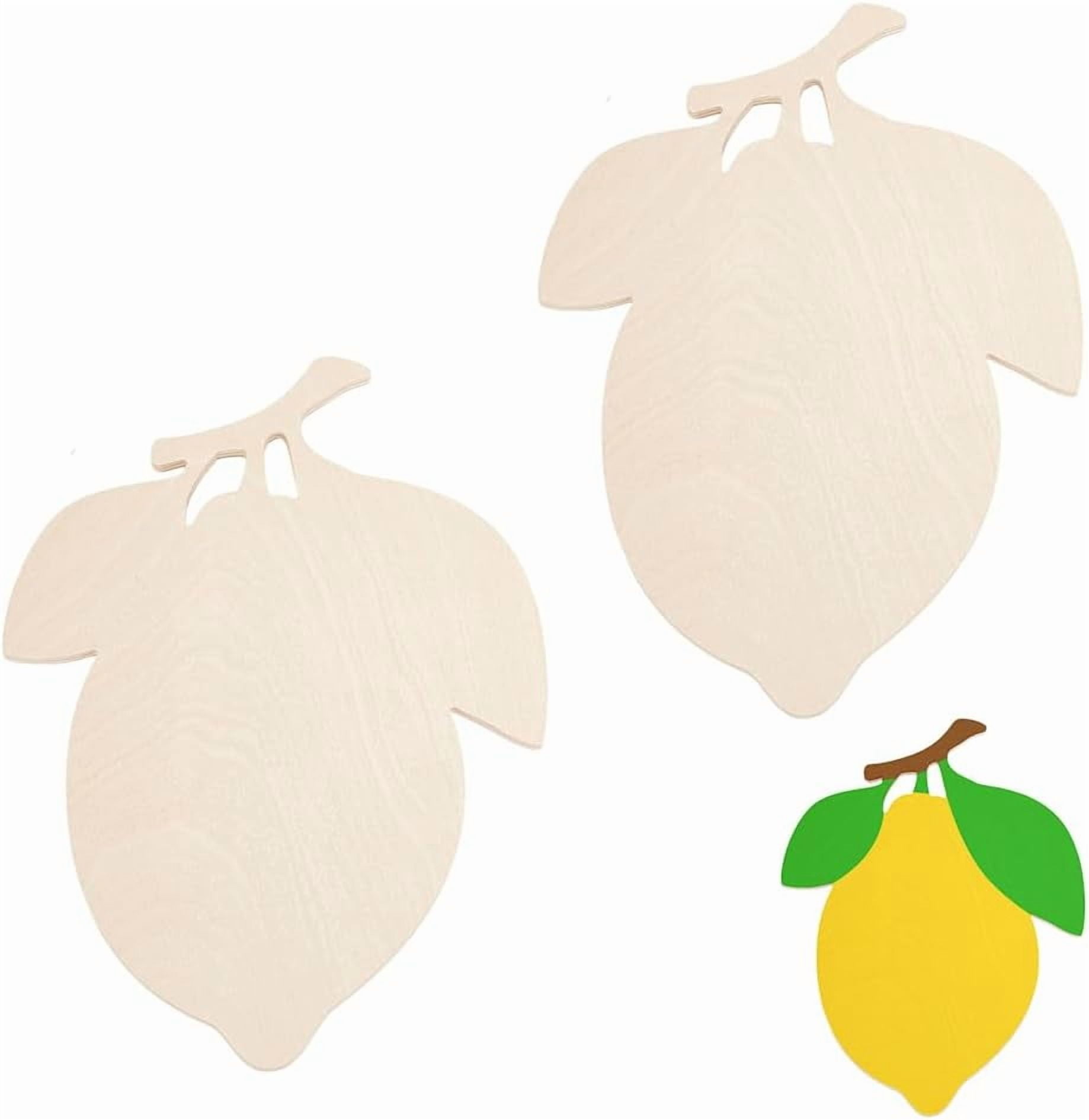 2 Pcs Unfinished Wooden Lemon Cutouts 8.5x11.89 Inch Lemon Shape Wood ...