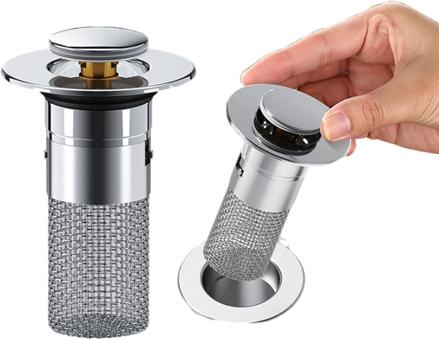 2 Pcs Universal Bathroom Sink Stopper,Brass Bullet Core Bathroom Sink ...