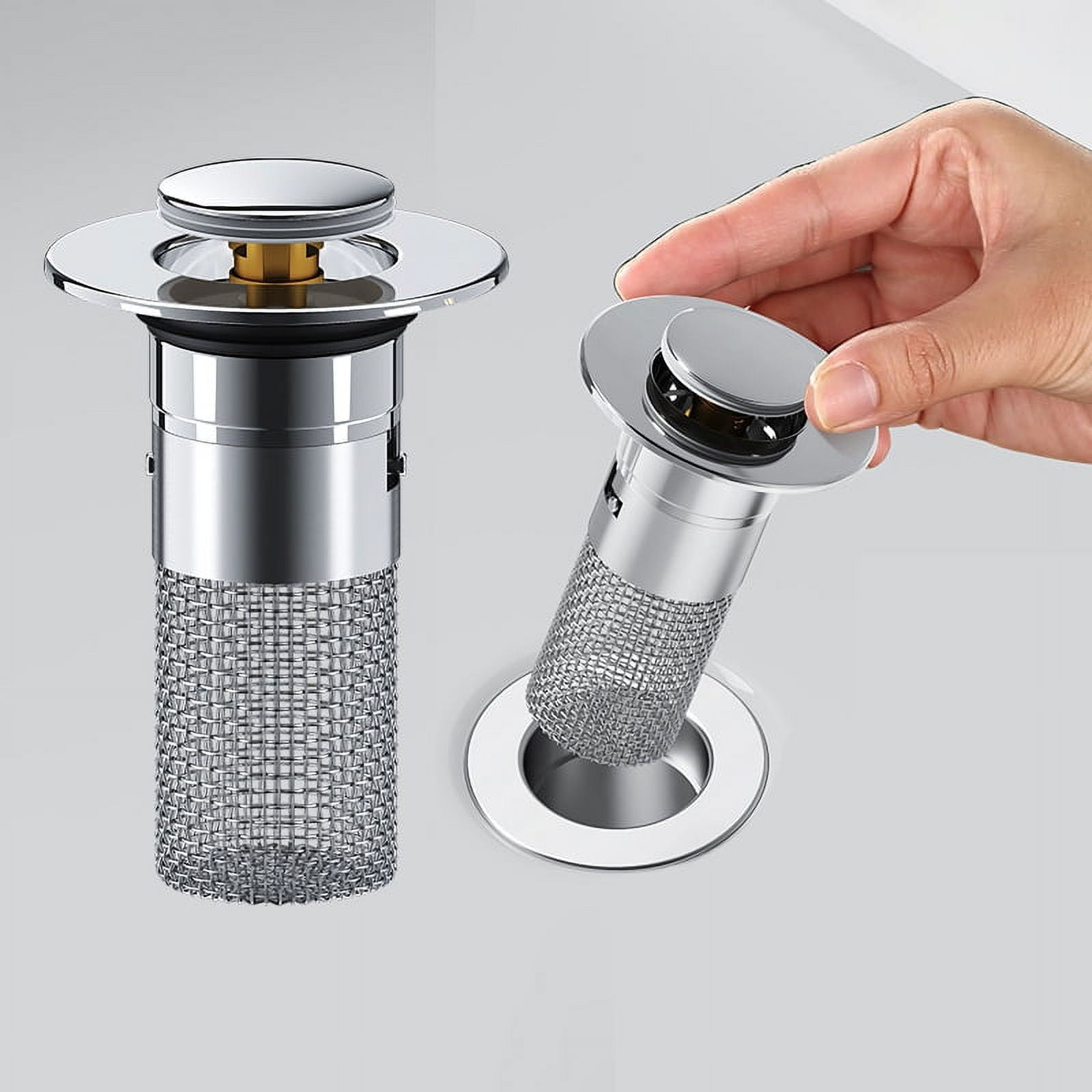 2 Pcs Universal Bathroom Sink Stopper,Brass Bullet Core Bathroom Sink ...