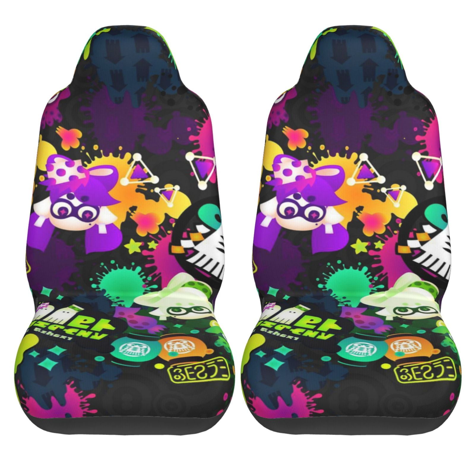 2-Pcs Universal Fit Car Seat Covers Splatoon Seat Covers For Cars ...