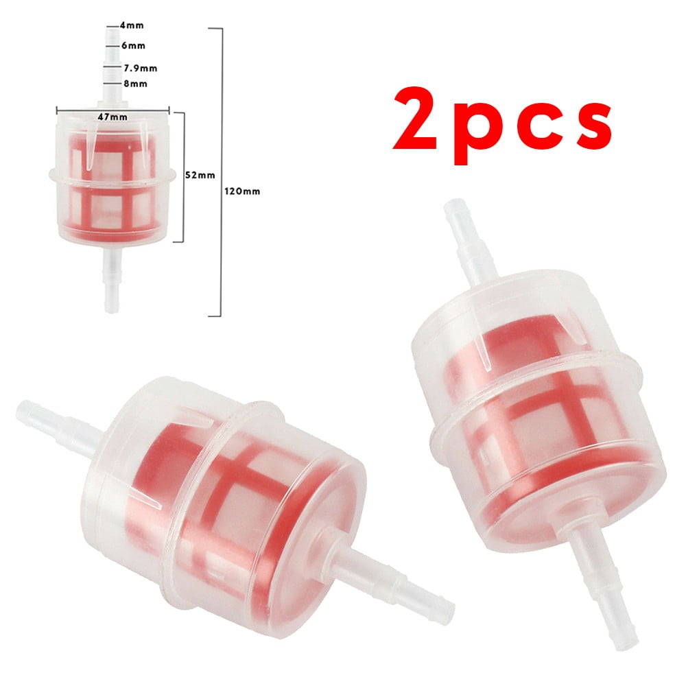 2 Pcs Universal Inline Diesel Fuel Filter 6mm 8mm Pipe Hose Car ...
