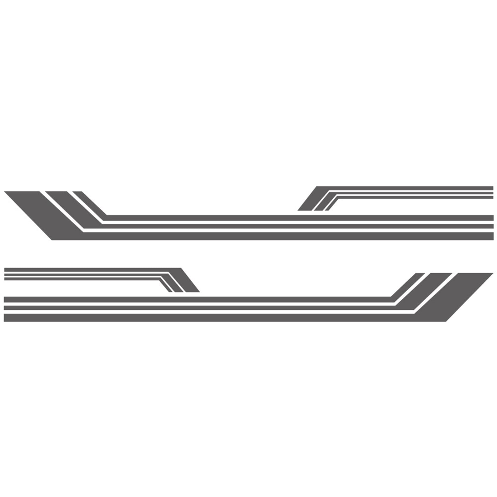 2 Pcs Universal Side Sticker Long Stripe Auto Body Racing Sports Decals ...