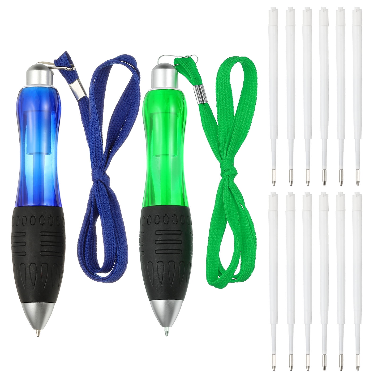 2 Pcs Uxcell Big Fat Pens, Blue, Green Heavy Weighted Ballpoint Pen ...