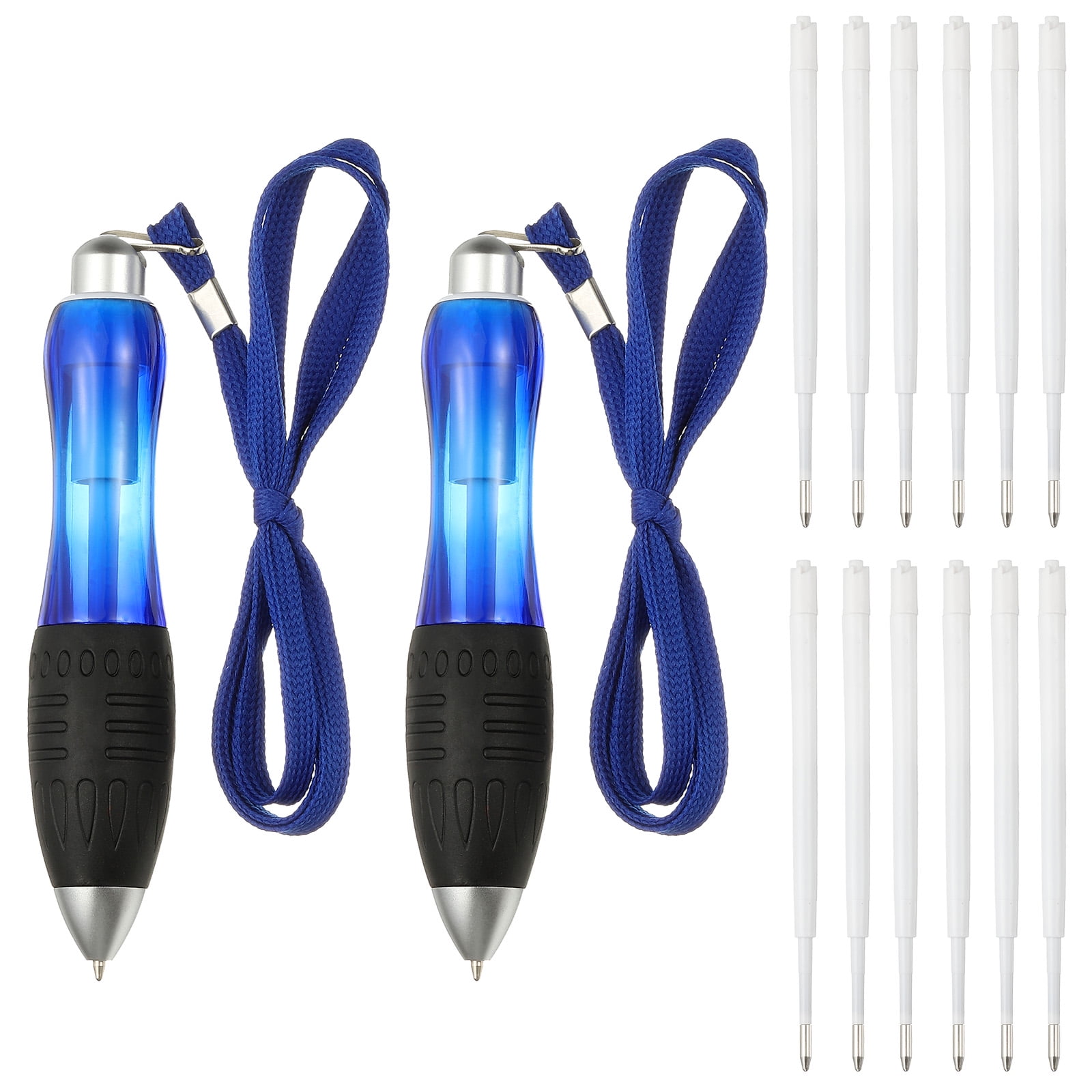 2 Pcs Uxcell Big Fat Pens, Blue Heavy Weighted Ballpoint Pen ...