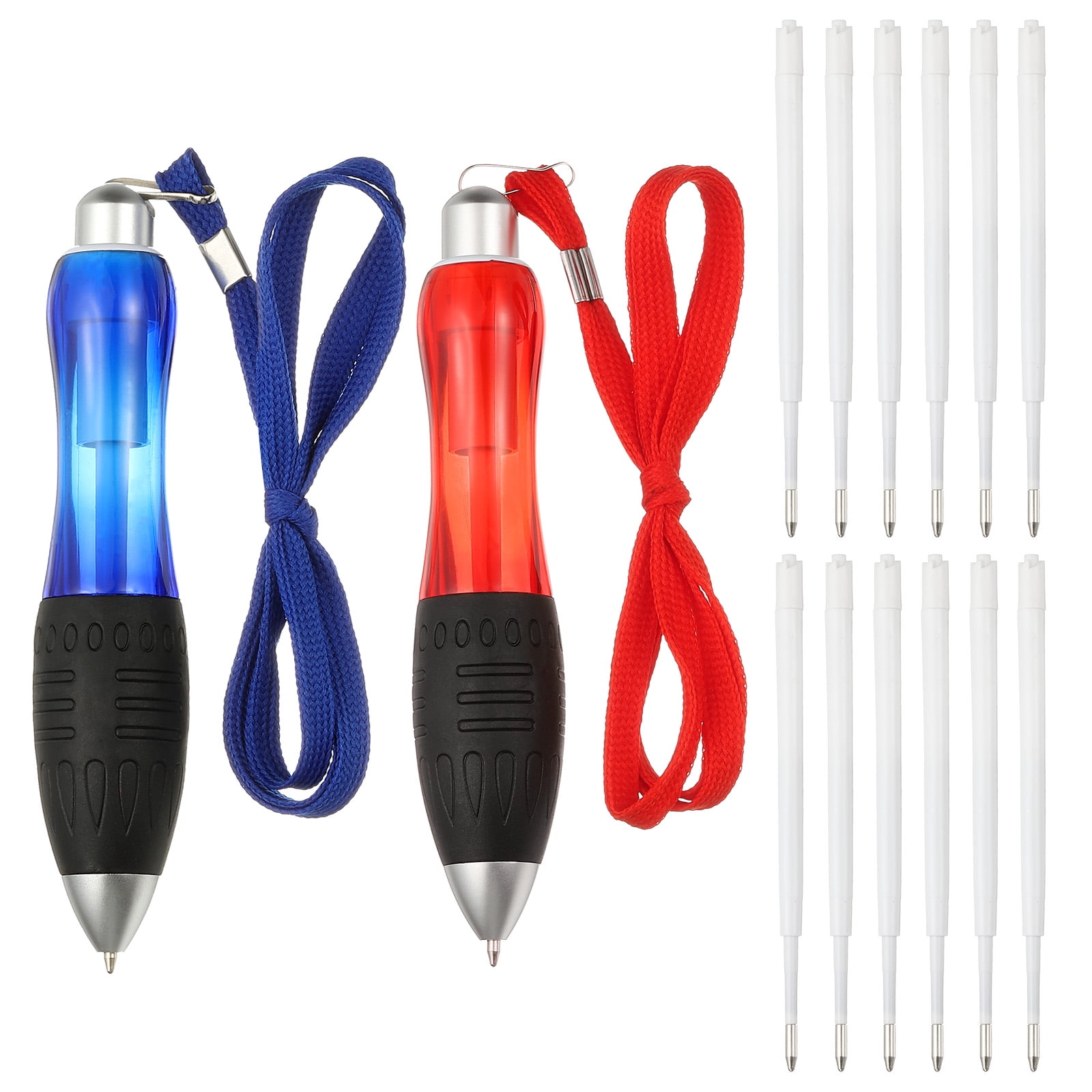 2 Pcs Uxcell Big Fat Pens, Blue, Red Heavy Weighted Ballpoint Pen ...