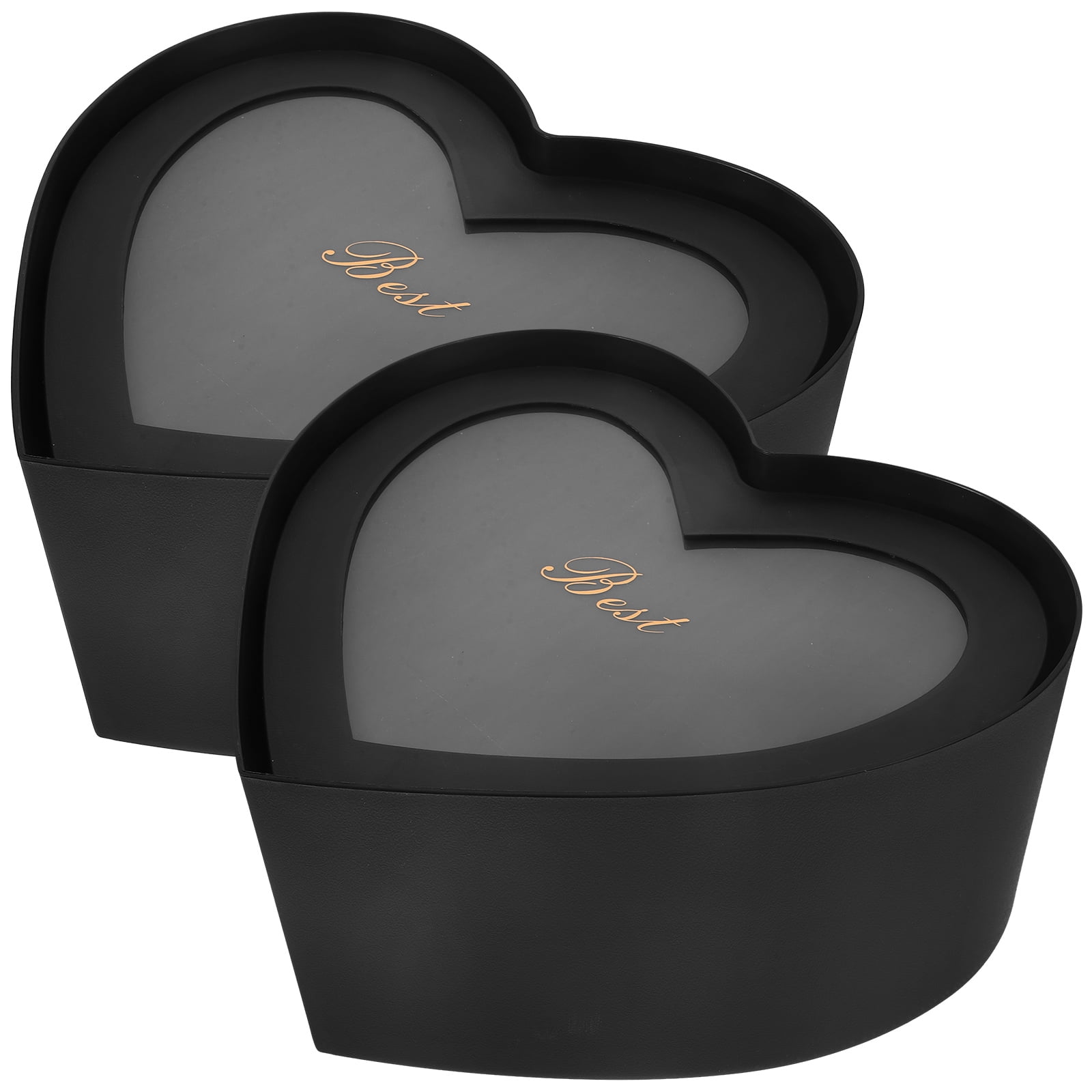 2 Pcs Valentines Heart Shaped Boxes Flower Chocolate Gift Paper ...