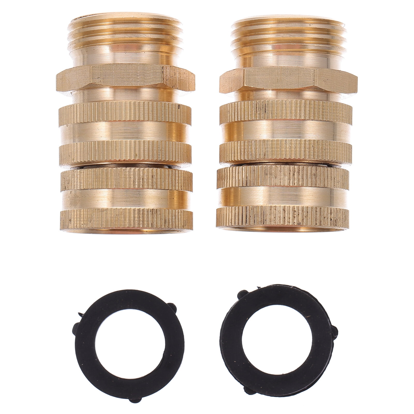 2 Pcs Valve Short Garden Hose Threaded Swivel Joint Adapter Female to ...