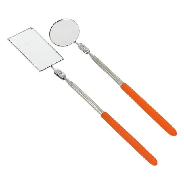 2 Pcs Vehicle Inspection Mirror Mechanic Tools Car Retractable Mirror ...
