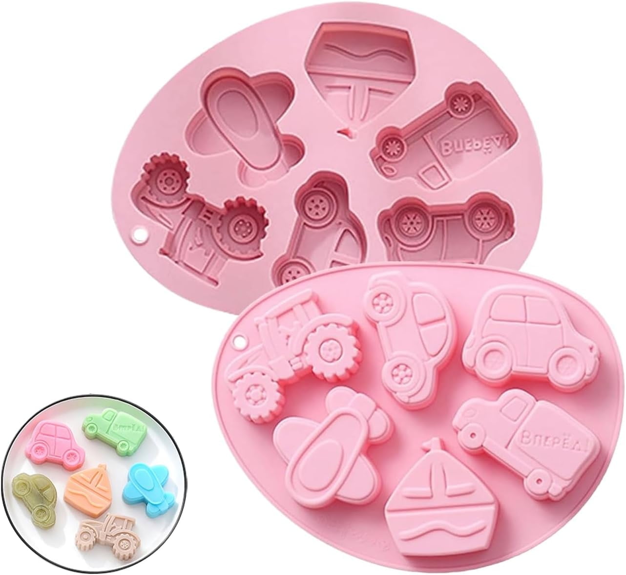 2 Pcs Vehicles Silicone Molds, Candy Molds Silicone For Diy Cake ...