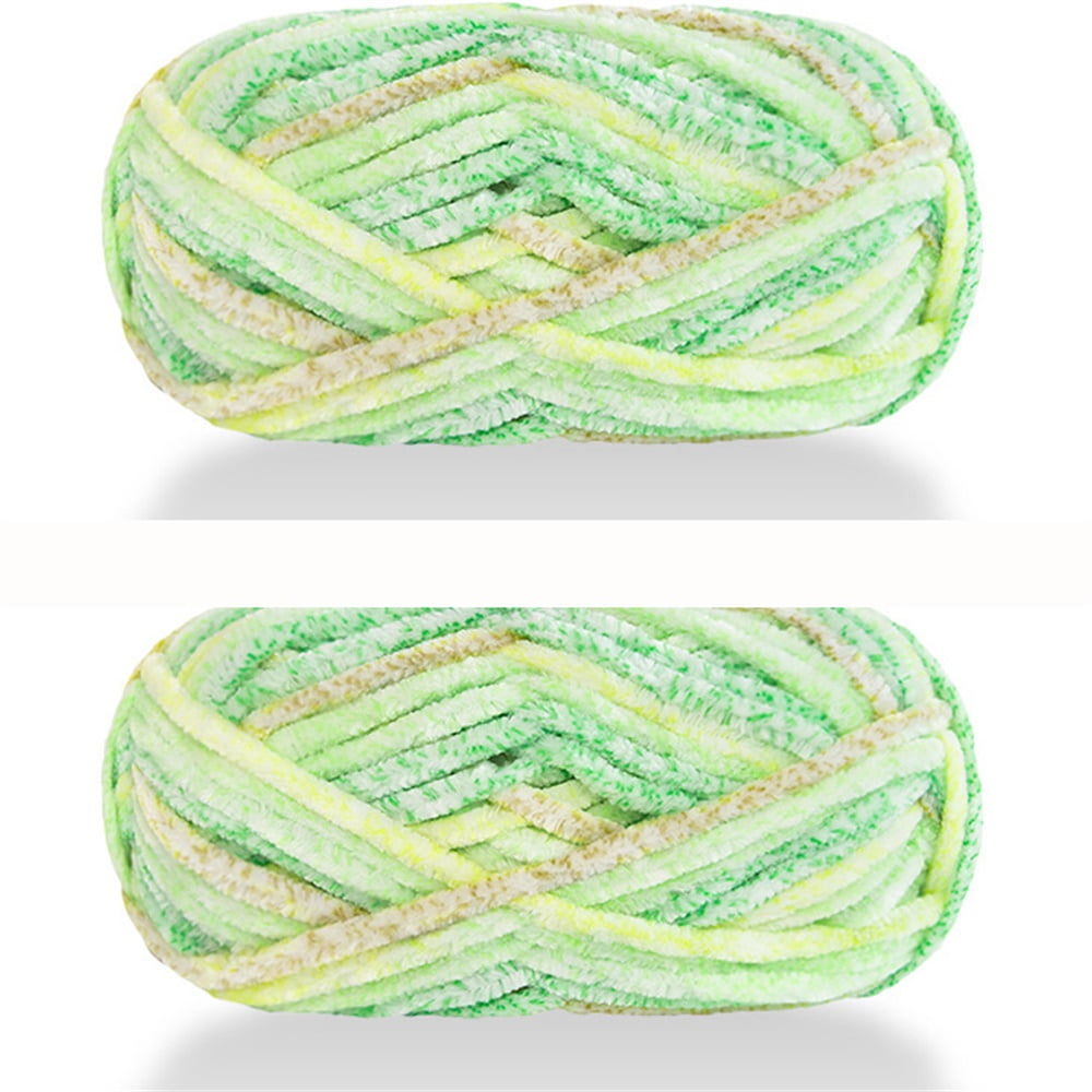 2 Pcs Velvet Yarn Chenille Yarn for Crocheting and Knitting Soft ...