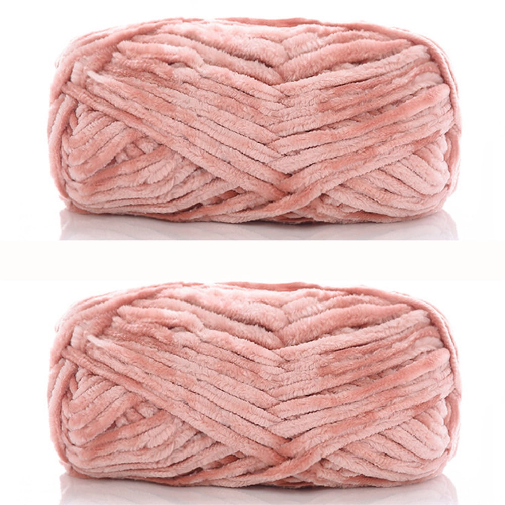 2 Pcs Velvet Yarn Chenille Yarn for Crocheting and Knitting Soft ...