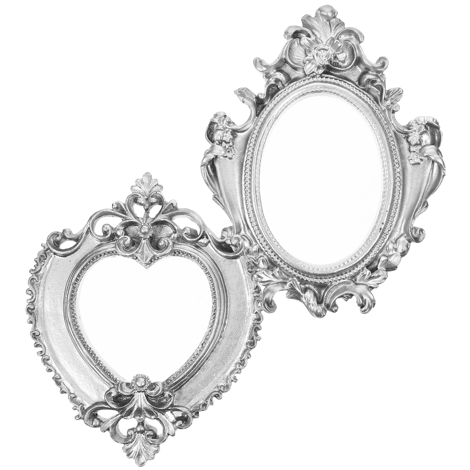 2 Pcs Very Small Vintage Photo Frames Silver Mini Props Unique ...