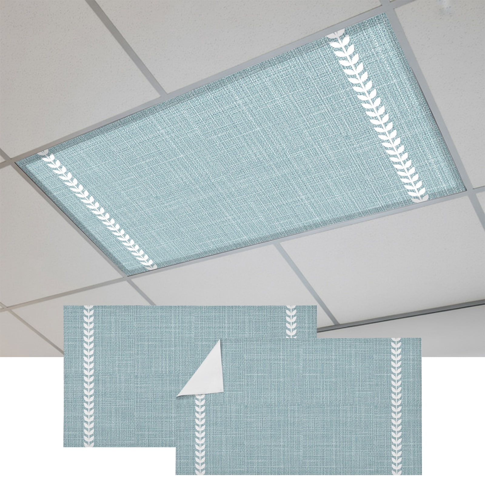 2 Pcs Vintage Ocean Blue Fluorescent Light Covers Country Pastoral ...