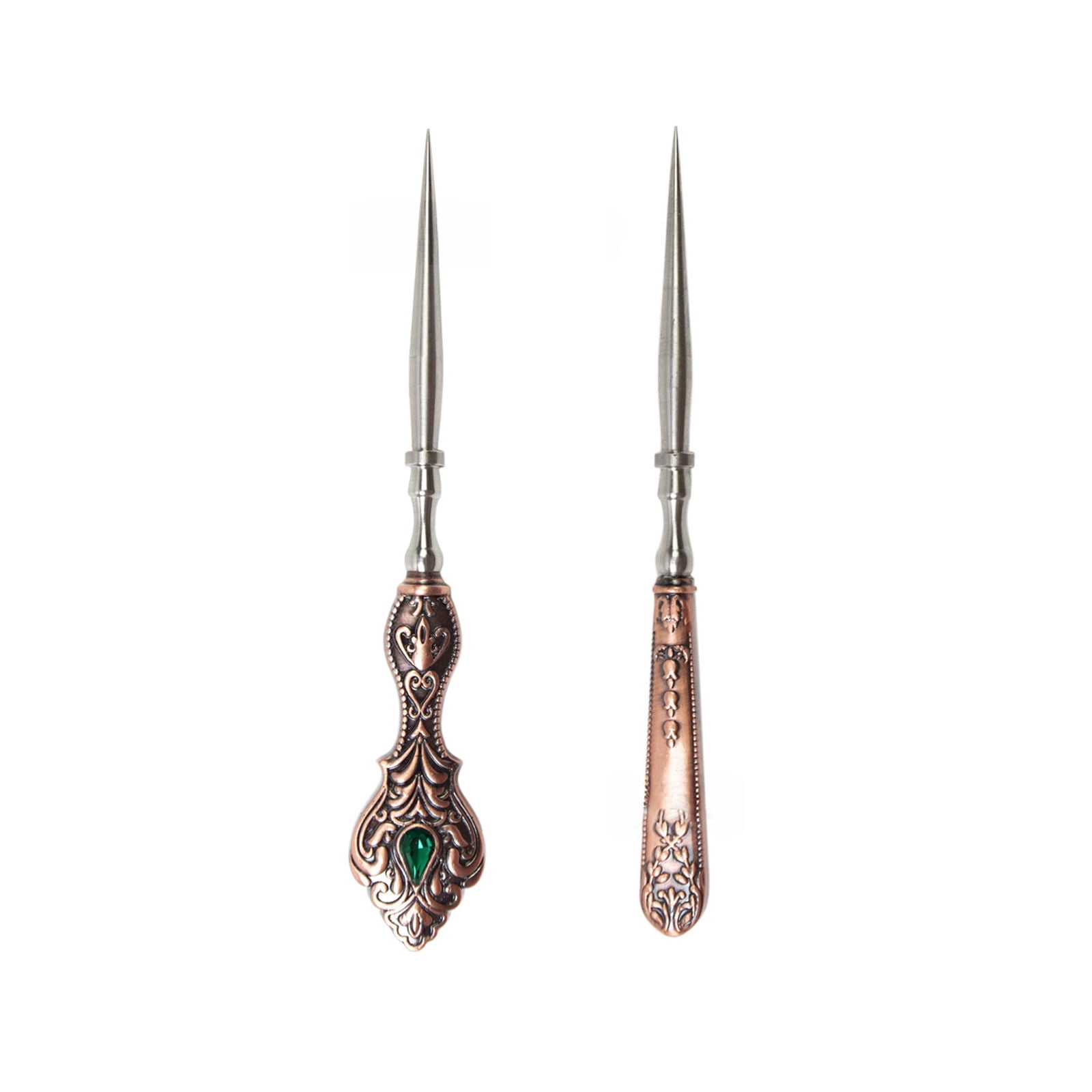 2 Pcs Vintage Sewing Awls Tailors Awl Ergonomic Grip Metal Sewing Awl ...