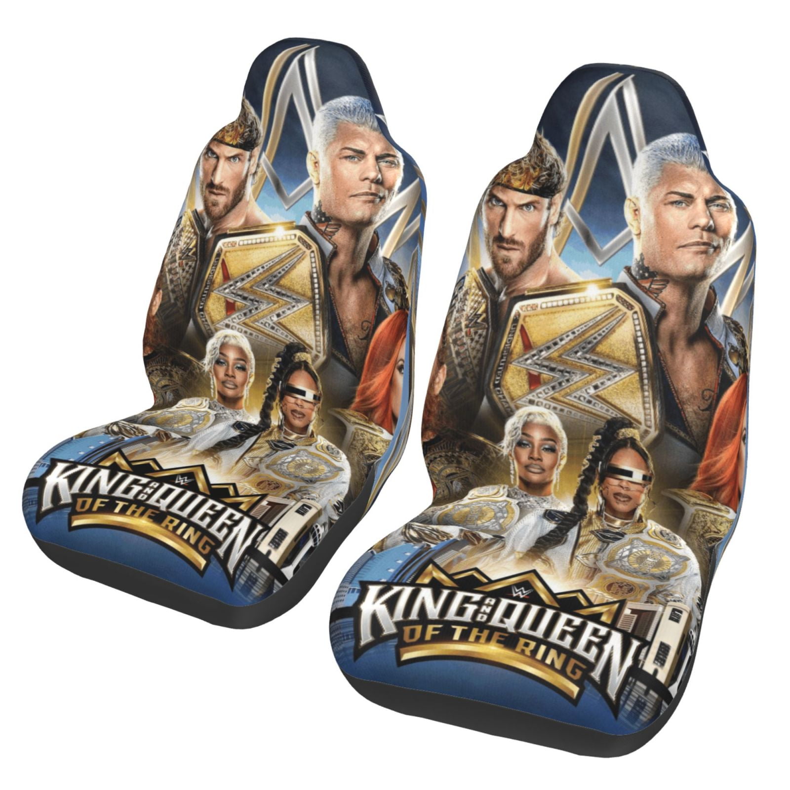 2 Pcs Wres-Tler-W,W-E Car Seat Covers Cartoon Car Interior Seat ...