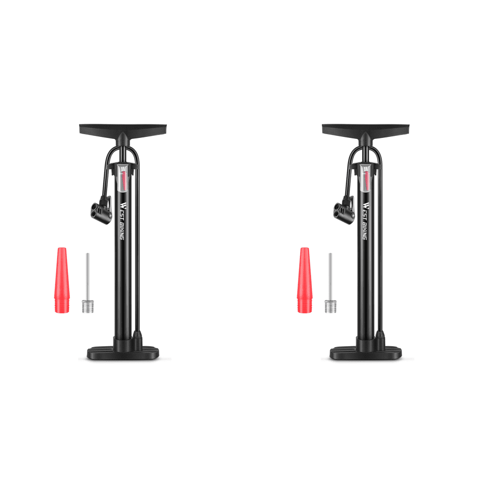 2 Pcs WEST BIKING Bike Pump, 160 PSI Pump High Pressure Bike Floor Pump Bike Air Pump For Sports ...