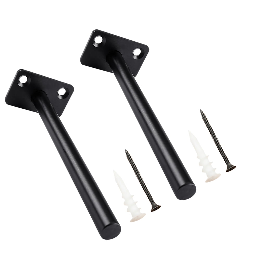 2 Pcs Wall Mounted Shelf Bracket Floating Fixing Cold-rolled Steel ...
