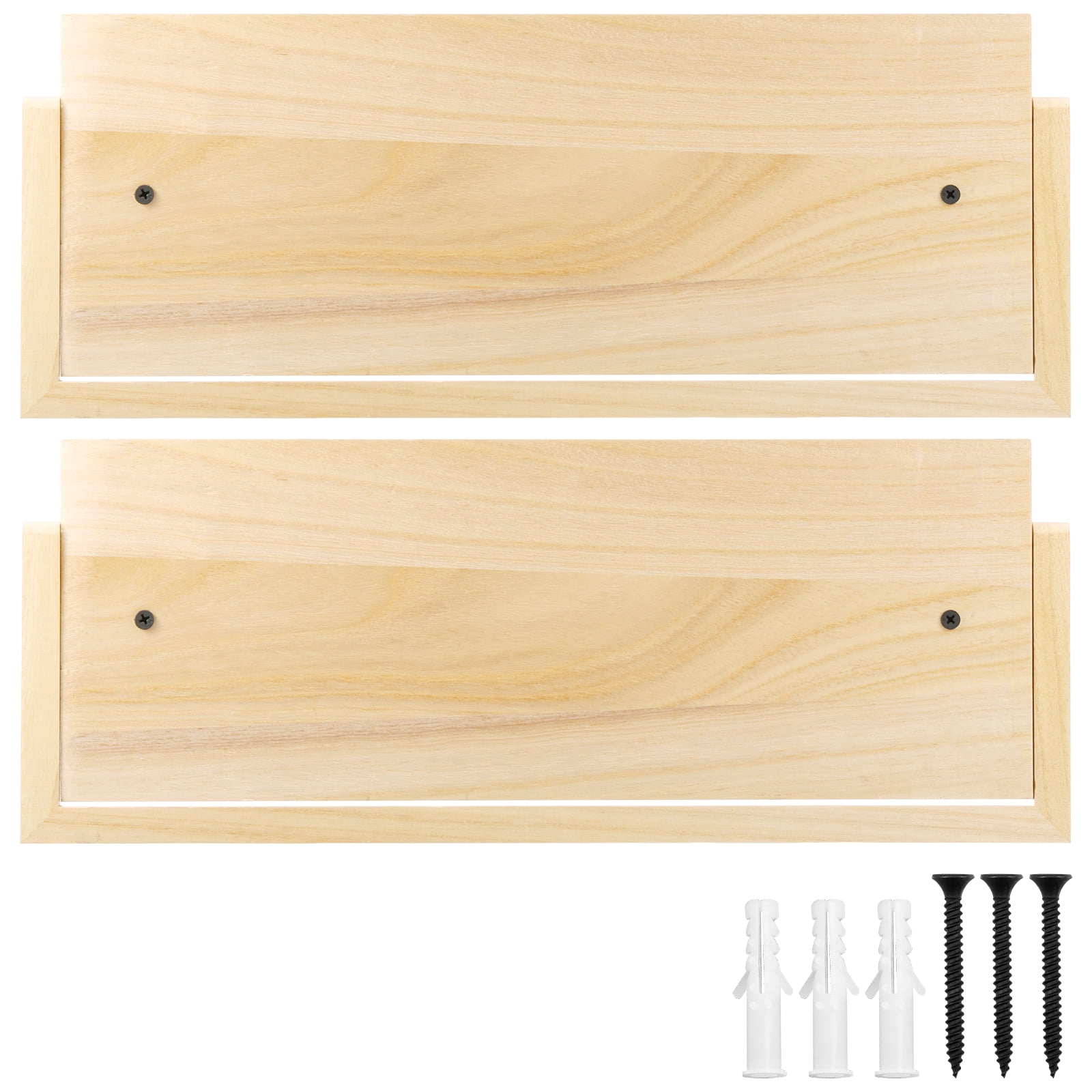 2 Pcs Wall Mounted Shoe Rack Solid Wood Wall Shoe Organizer Compact ...