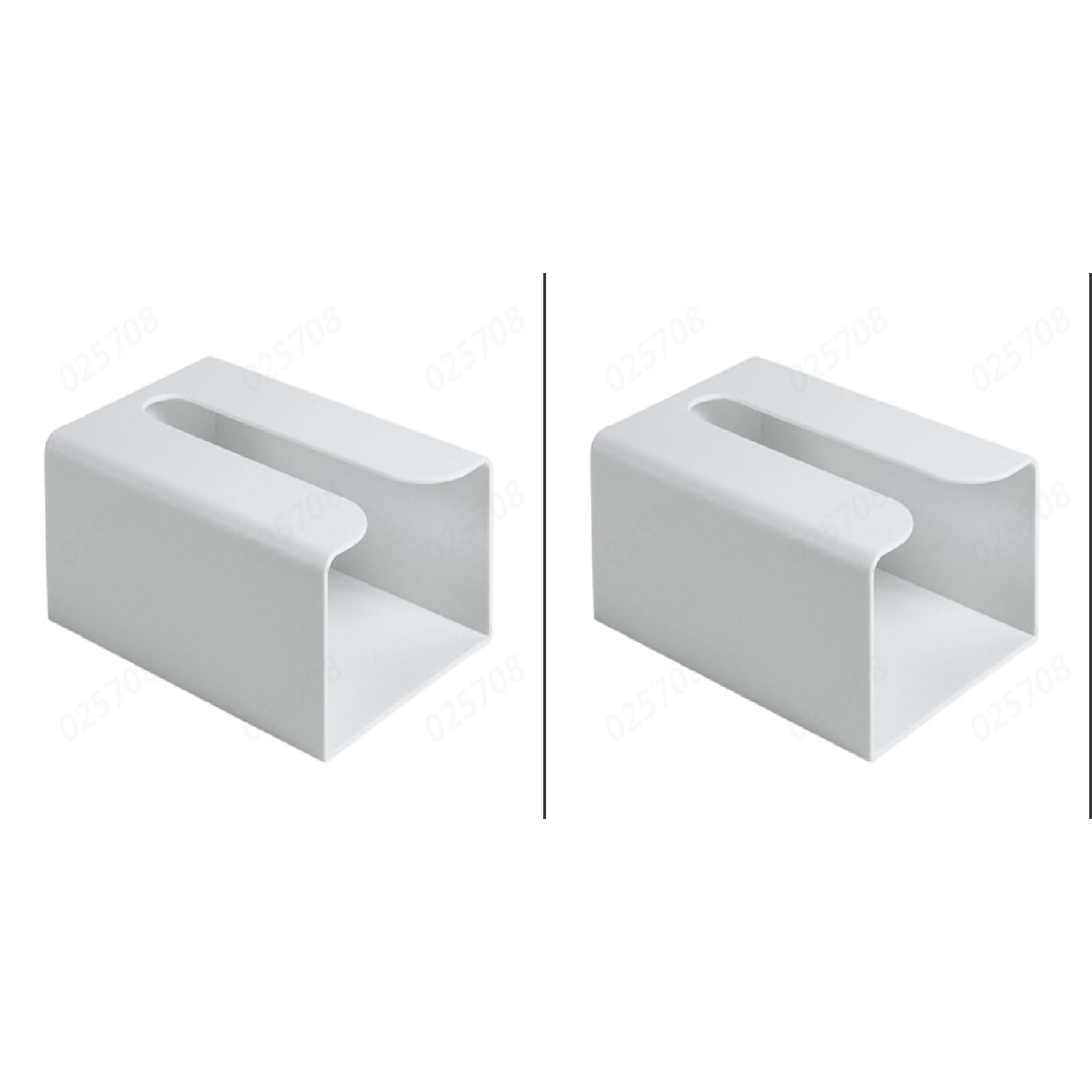 2 Pcs Wall Mounted Tissue Box Holder, No Drill Napkin Dispenser ABS ...