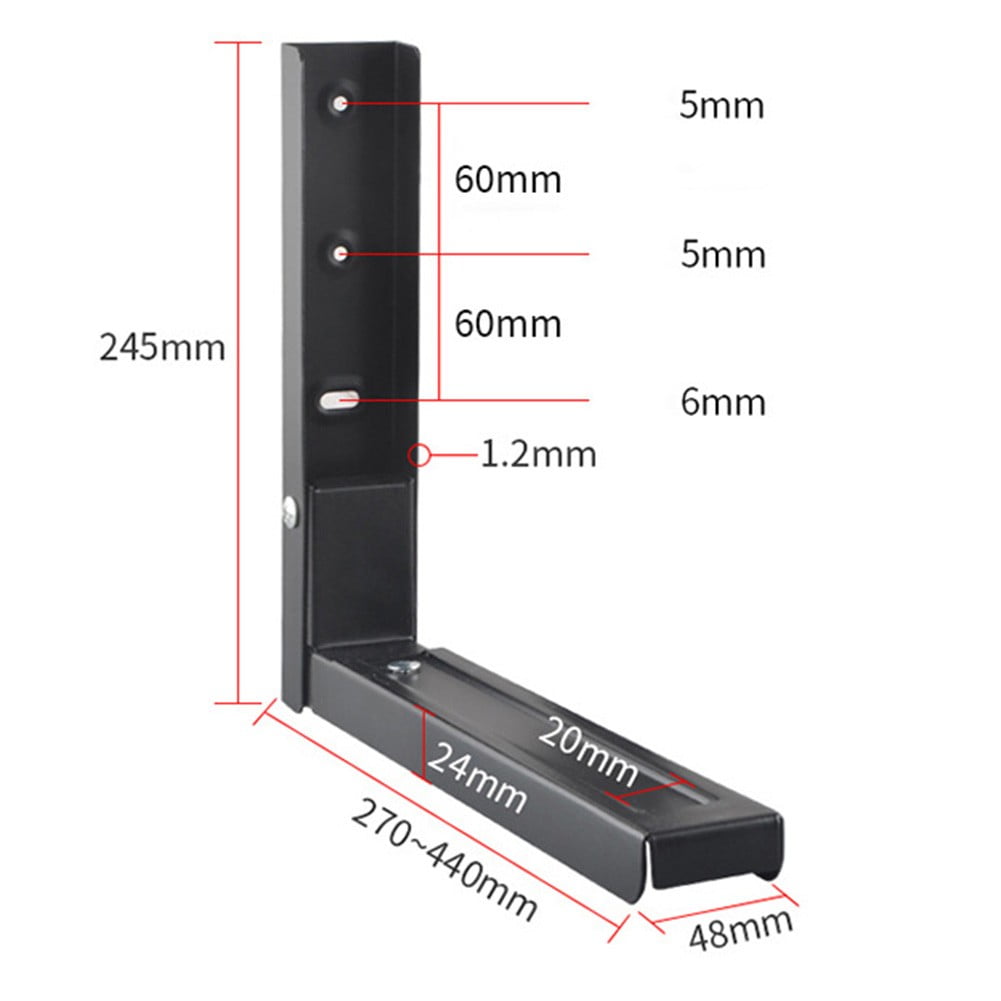 2 Pcs Wall Mounting Microwave Brackets Steel Shelf Extendable Arms For ...