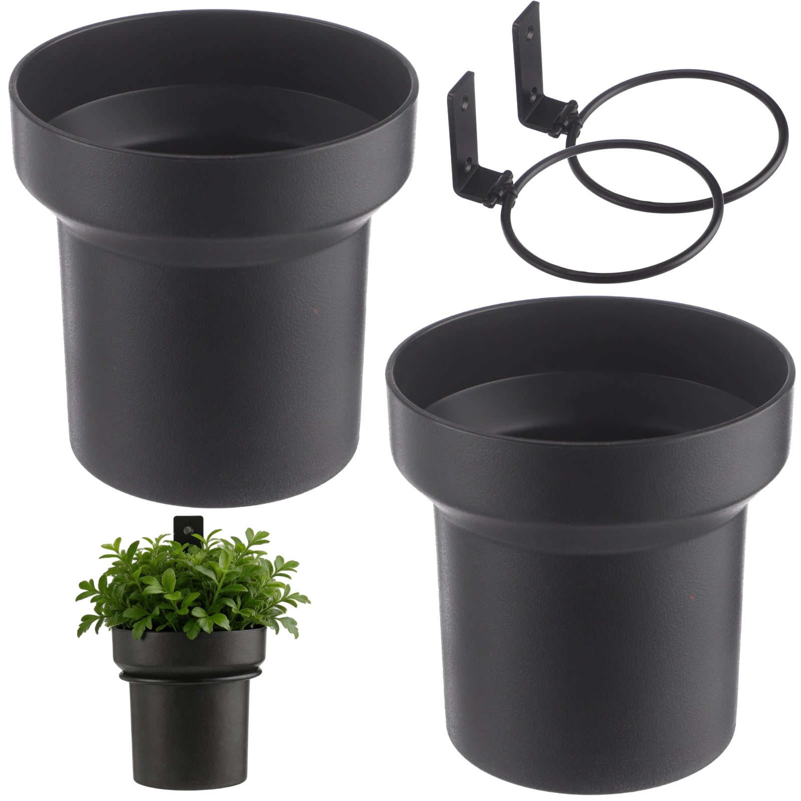 2 Pcs Wall Planter for Acoustic Panels, 4.7 Inch Plastic Hanging Flower ...