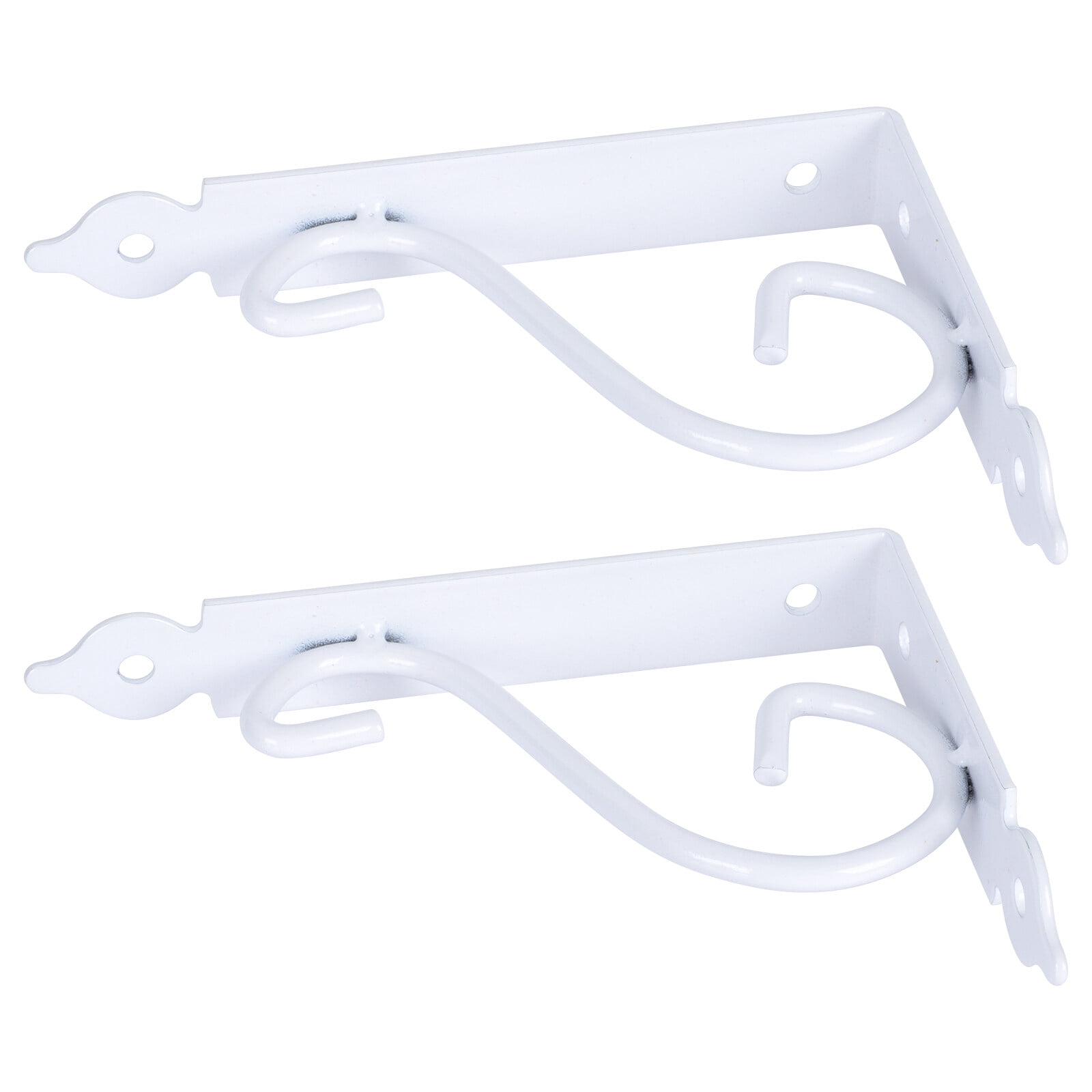 2 Pcs Wall Shelf Fixator Triangle Brackets Foldable Shelves Wire White ...