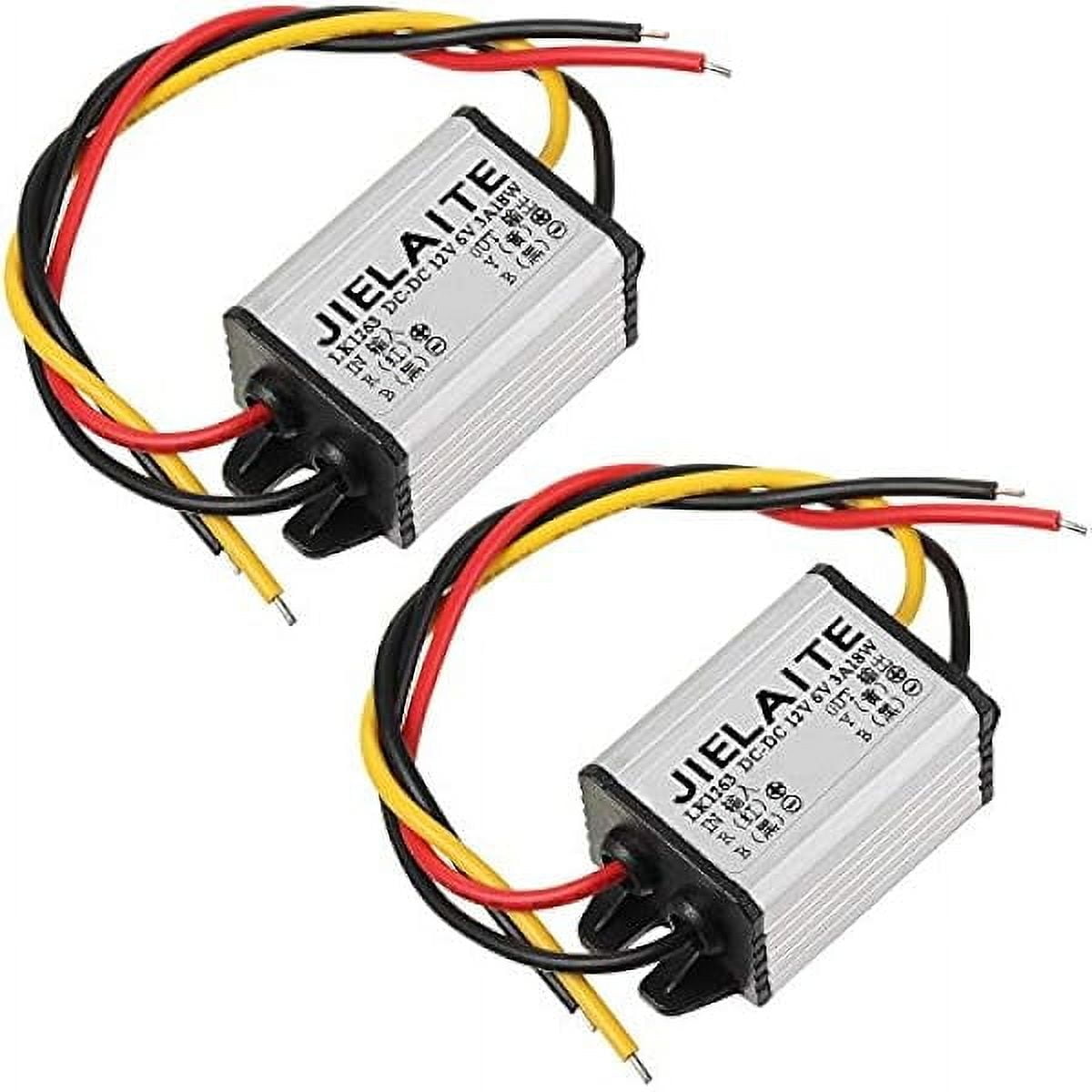 2 Pcs Waterproof Car Power Converter, 12V to DC 6V Buck Converter Voltage Regulator ,8-22V to 3 ...