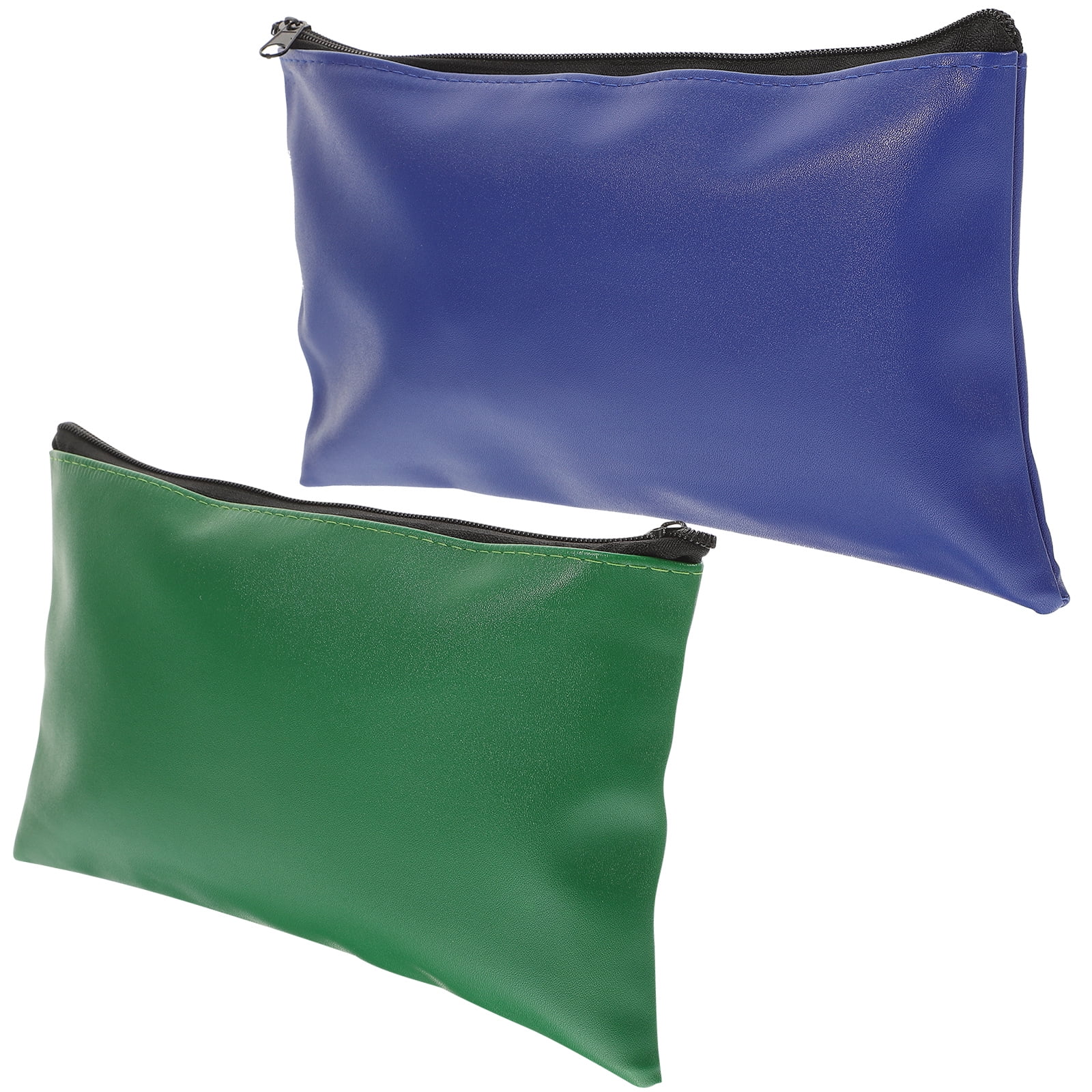 2 Pcs Waterproof Deposit Bag Leather Pouch Money Portable Storage ...