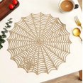 2 Pcs Waterproof Non-Slip Round Dining Table Mats - European Spider Web ...