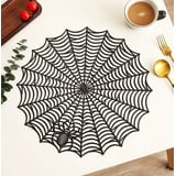 2 Pcs Waterproof Non-Slip Round Dining Table Mats - European Spider Web ...