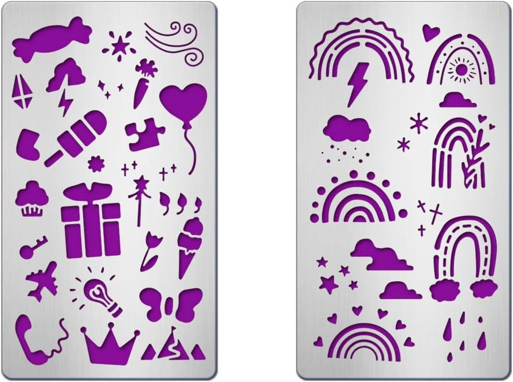 2 Pcs Weather Metal Stencils Template Scrapbooking Drawing Stencils ...