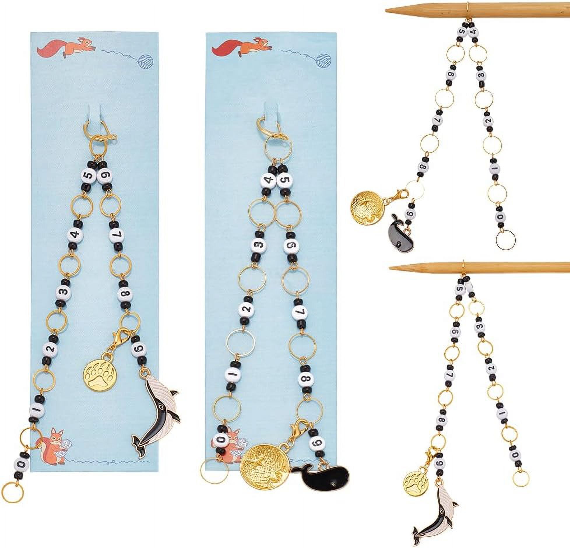 2 Pcs Whale Knitting Row Counter Chains Chain Row Counter Knitting ...