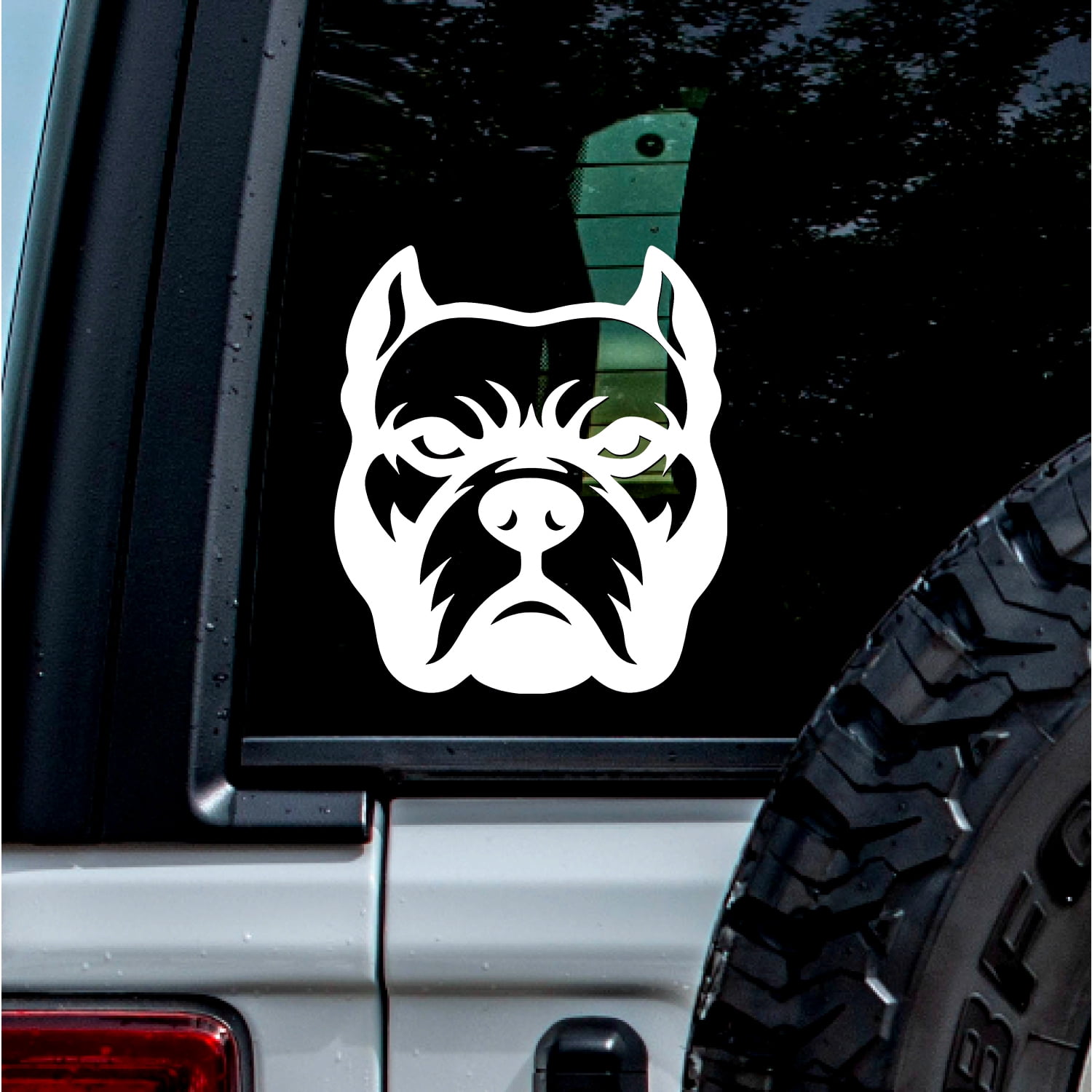 (2 Pcs White, 11'' x 12.5'') - Vinyl Sticker Decal - "American bully ...