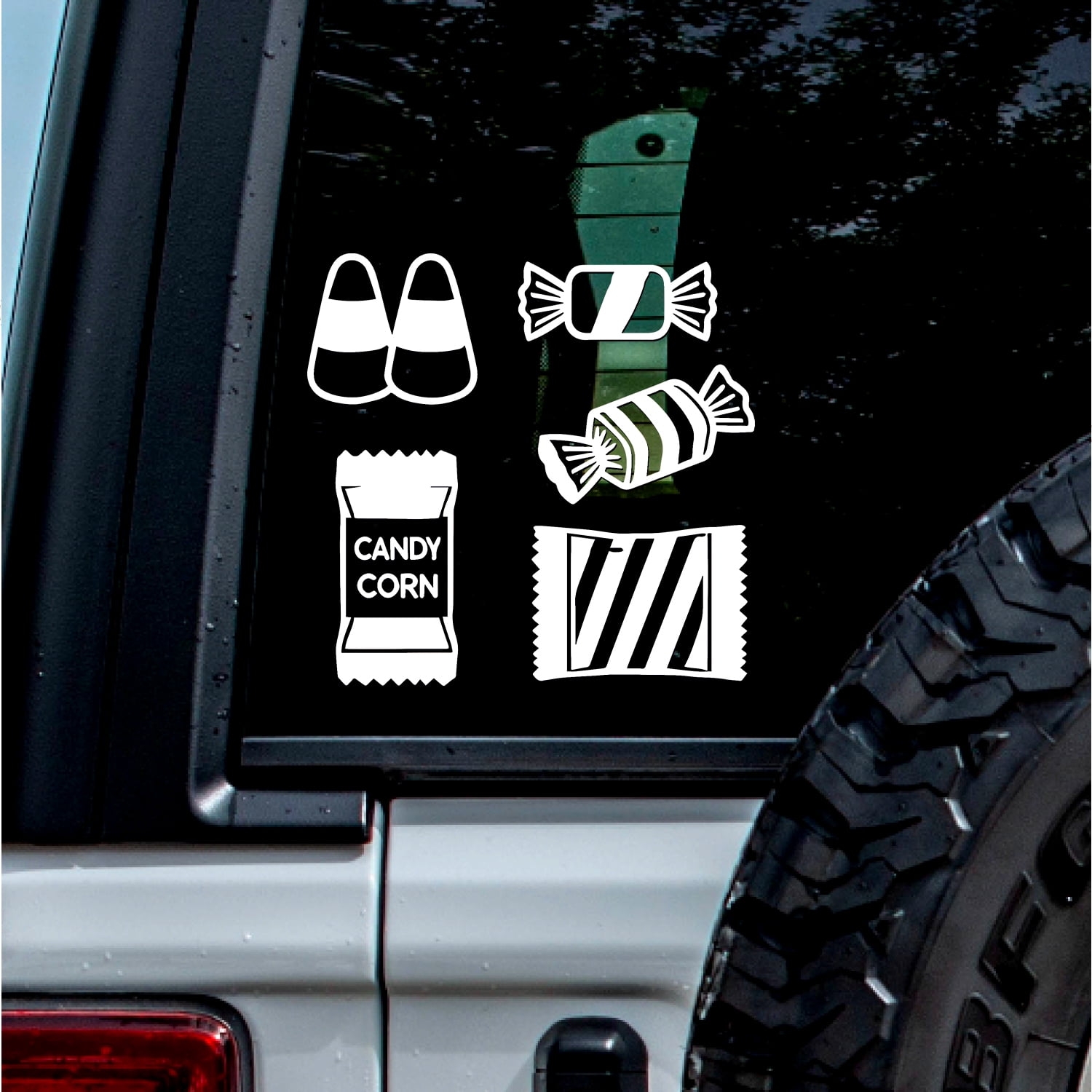 (2 Pcs, White, 5'' X 4.8'') Transparent Adhesive Decal Sticker Of Candy ...