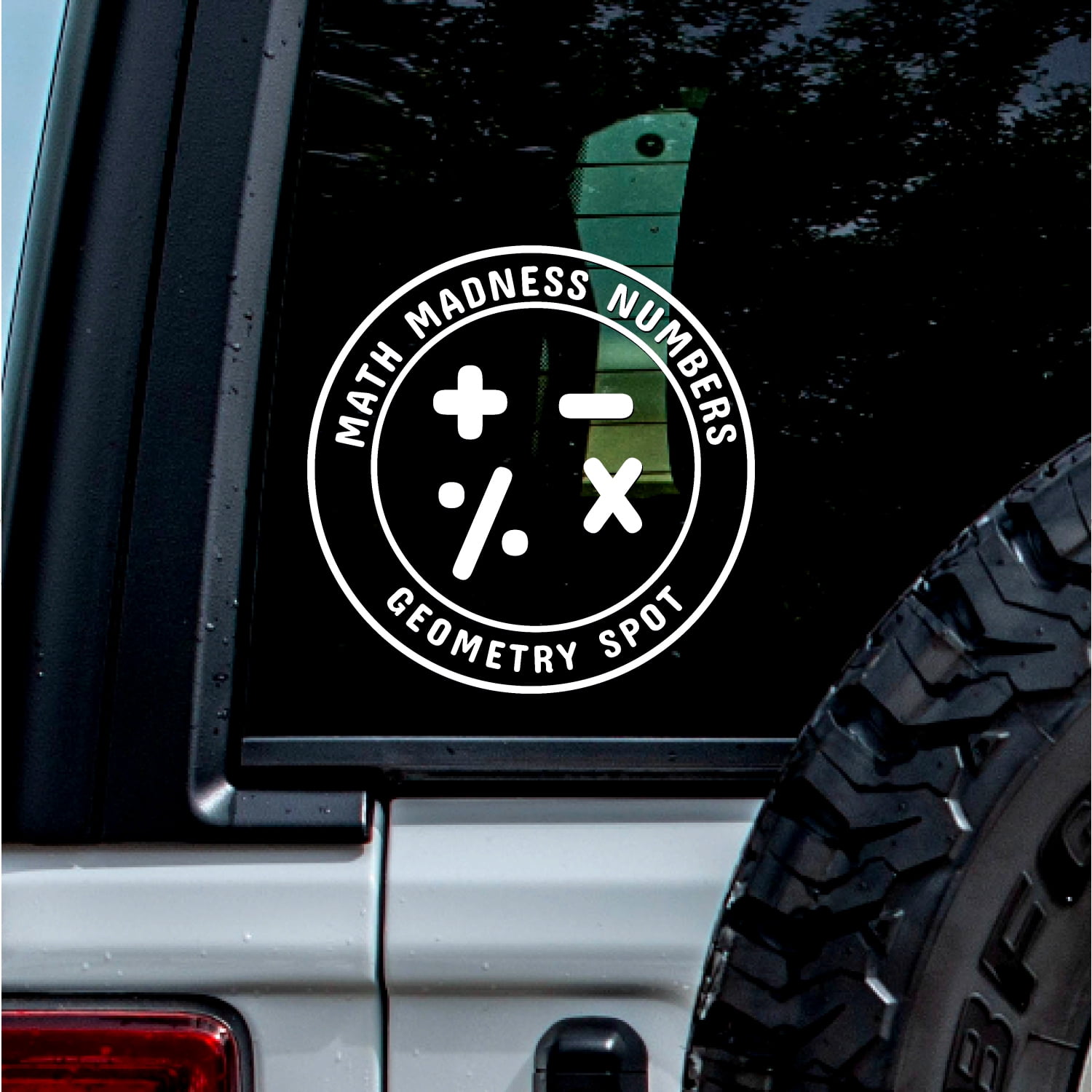 (2 Pcs, White, 7'' X 7'') Transparent Adhesive Decal Sticker Of Math ...