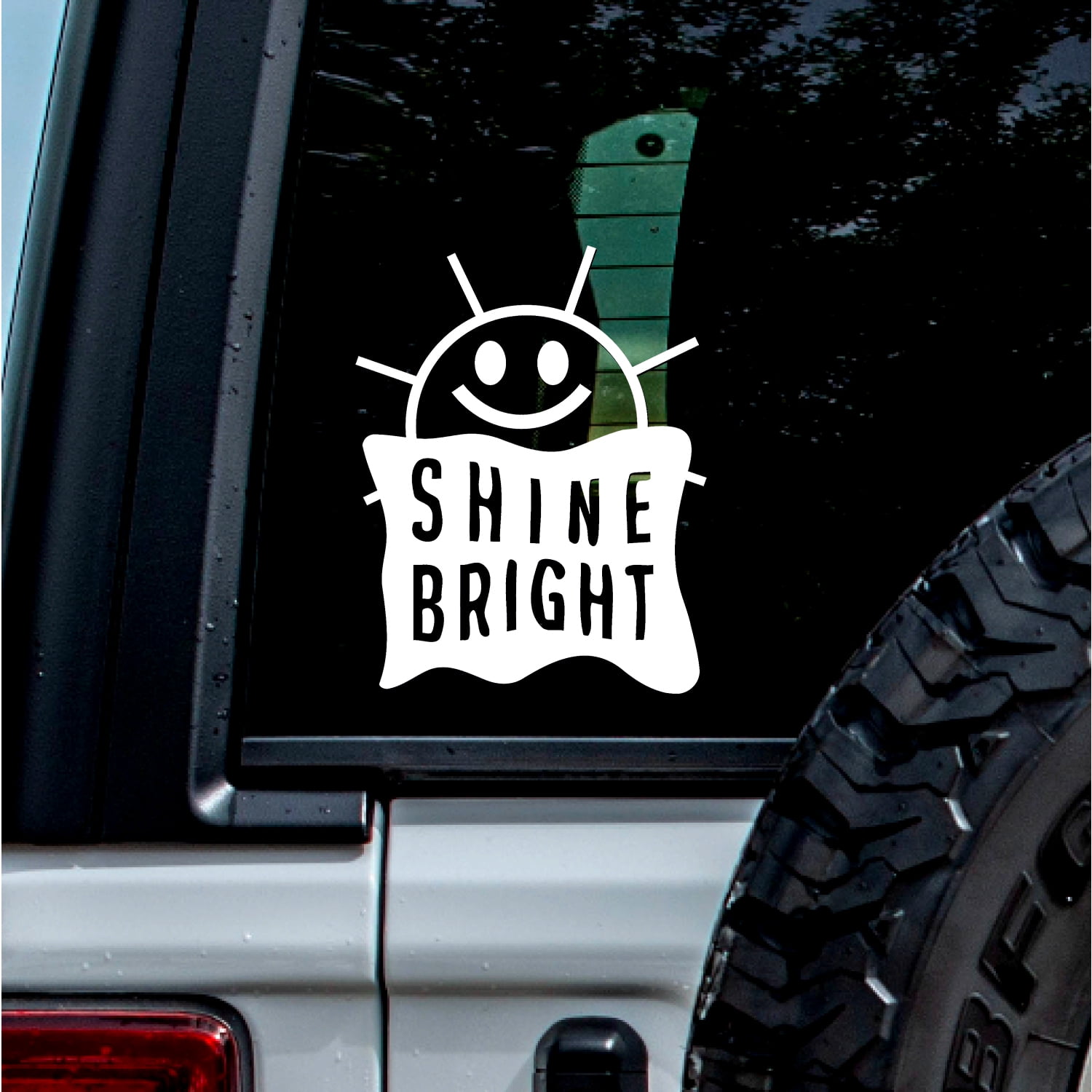 (2 Pcs, White, 7'' X 8.9'') Transparent Adhesive Decal Sticker Of Shine ...