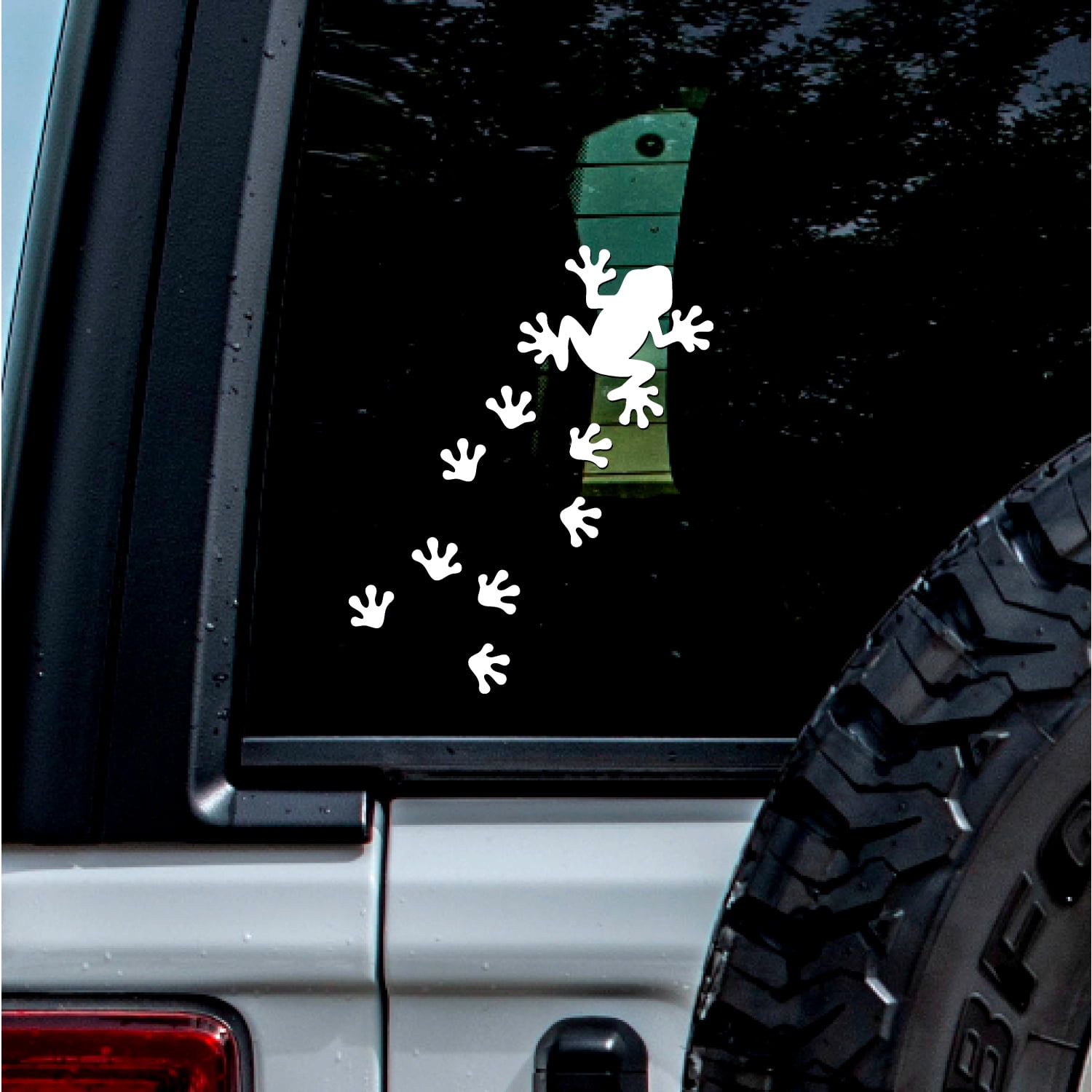 (2 Pcs White, 7'' x 8.6'') - Vinyl Sticker Decal - "Multiple Frog ...